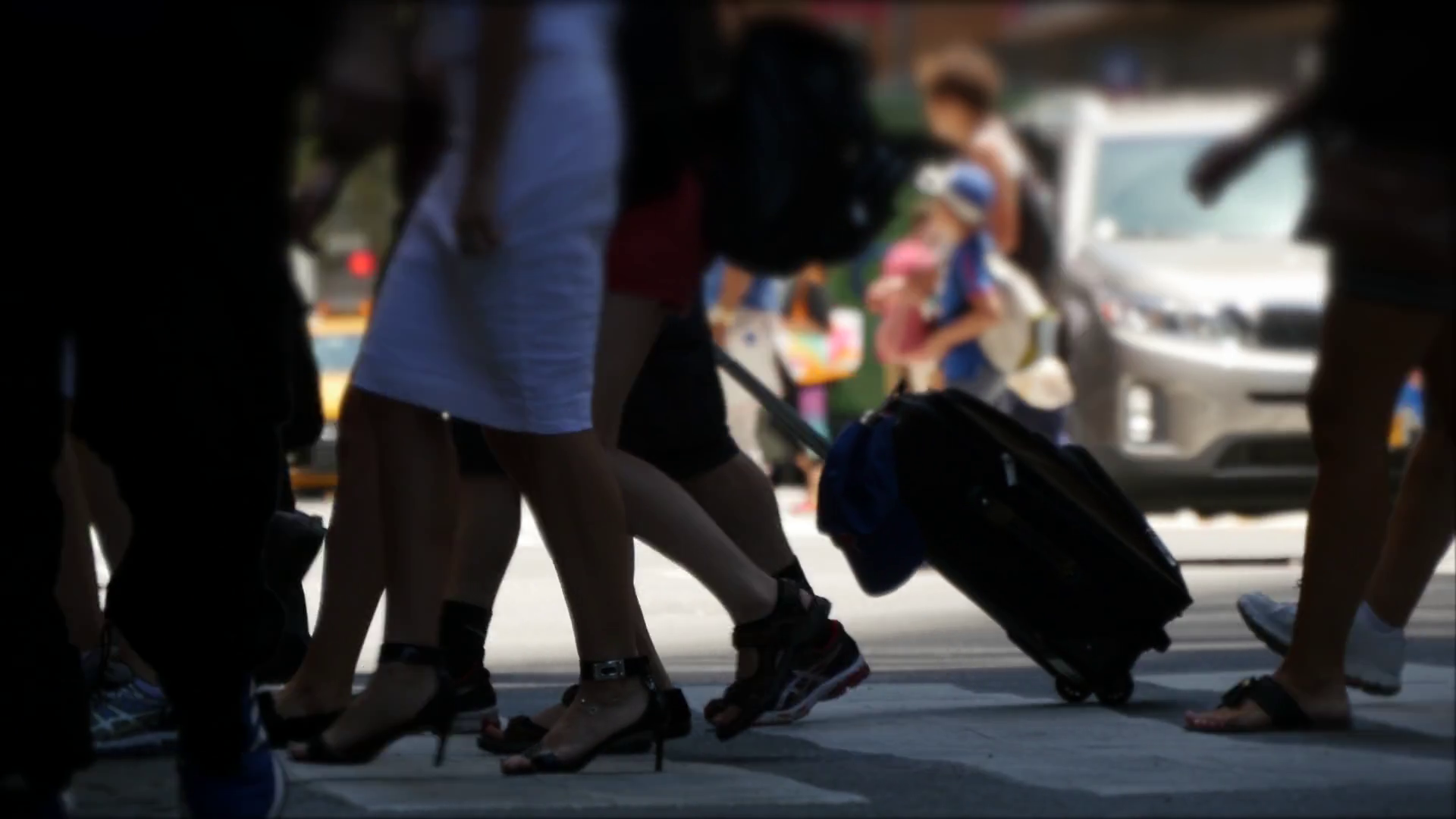 Pedestrians Commuting On Crowded Street In Stock Footage SBV-348400175 ...