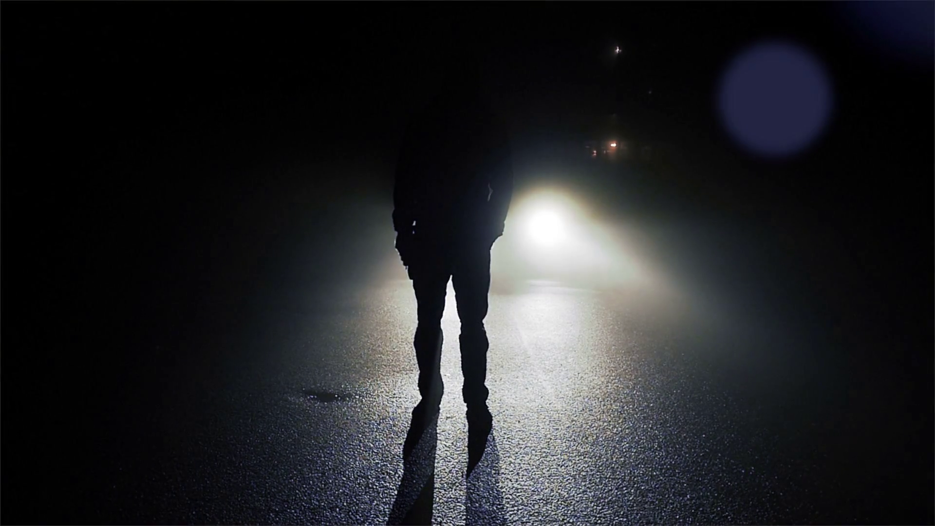 One Person Walking Alone On Street In Dark Stock Footage SBV-348399840 ...