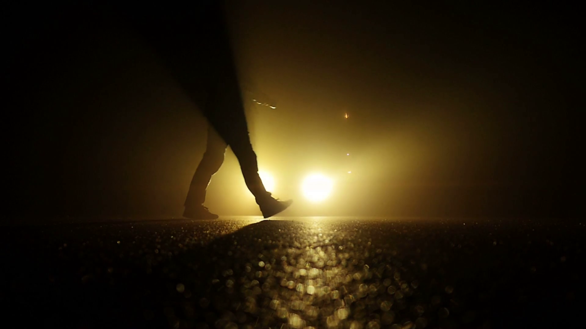 Silhouette Of Spooky Scary Man Walking Steps Stock Footage SBV ...