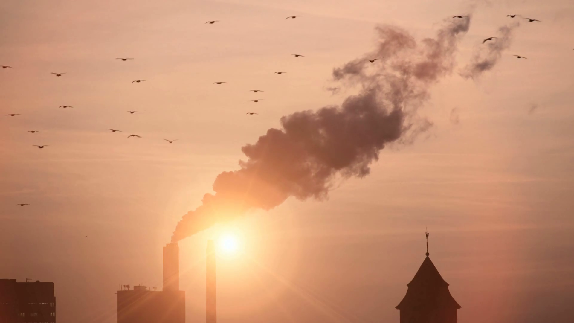 Industrial Factory Pollution Carbon Emission Stock Footage SBV ...