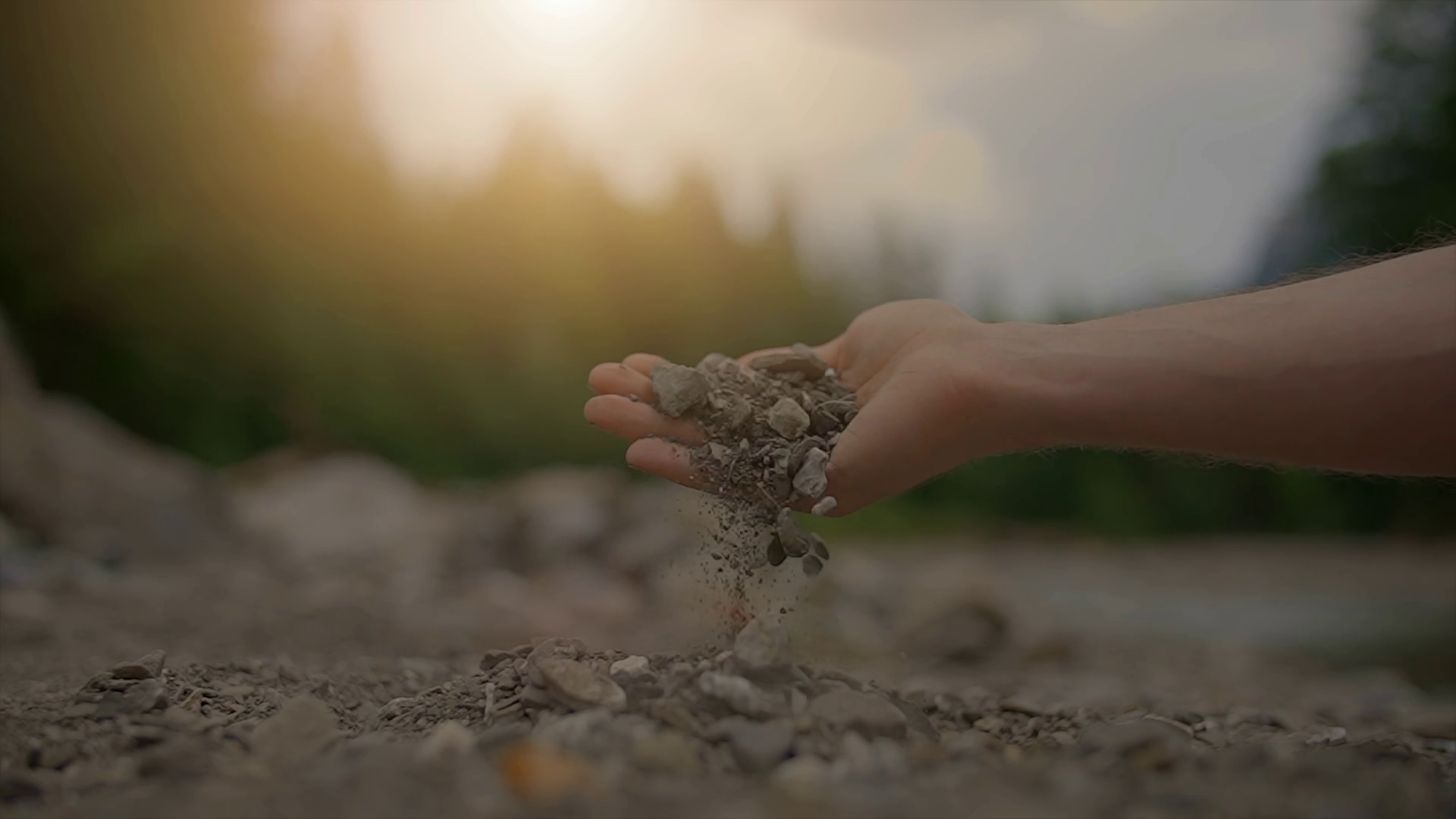Natural Sand Dropping Into Human Hand In Stock Footage SBV-348416779 ...