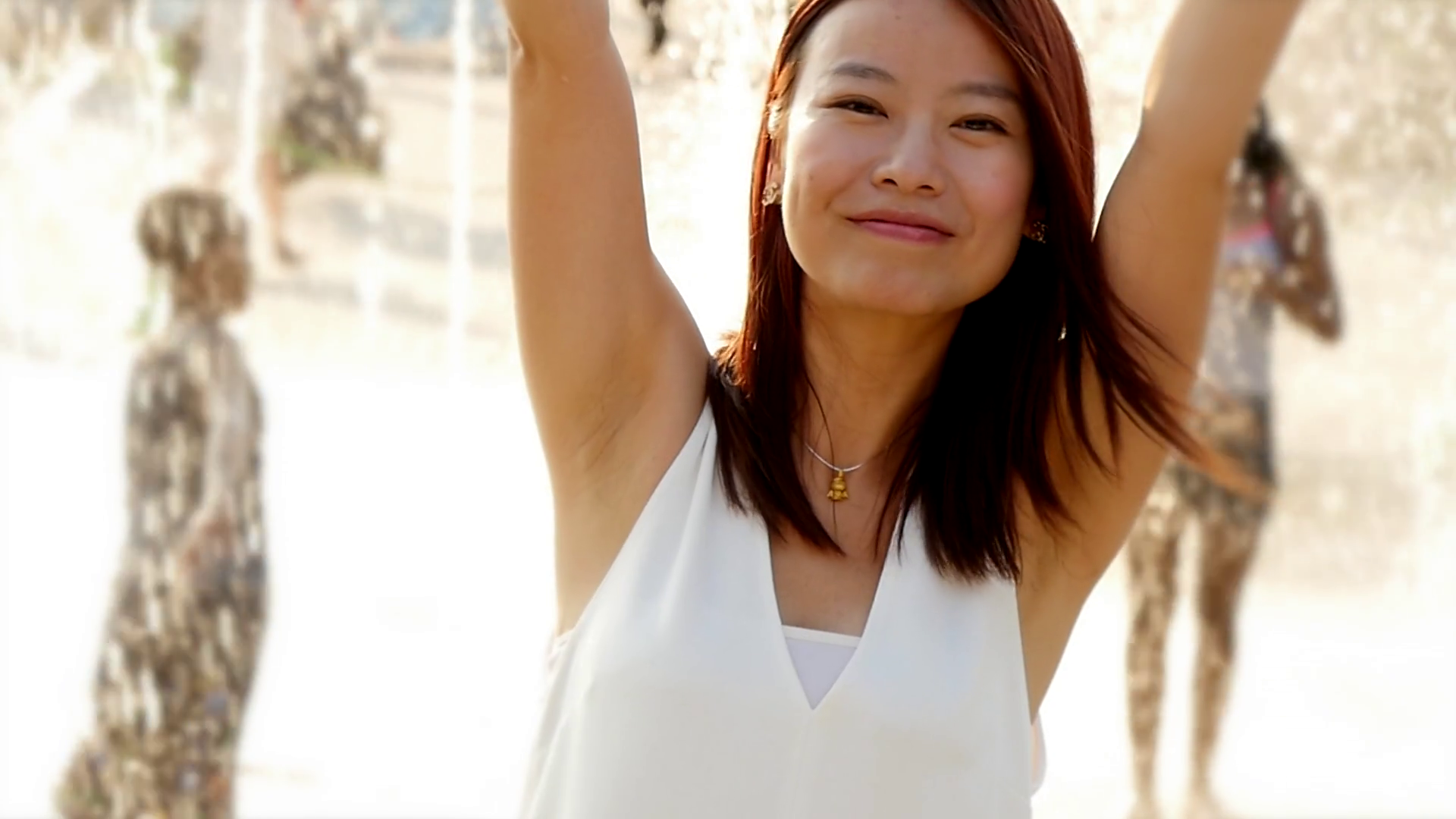 Happy Young Asian Female Person Smiling At Stock Footage SBV-348468554 ...