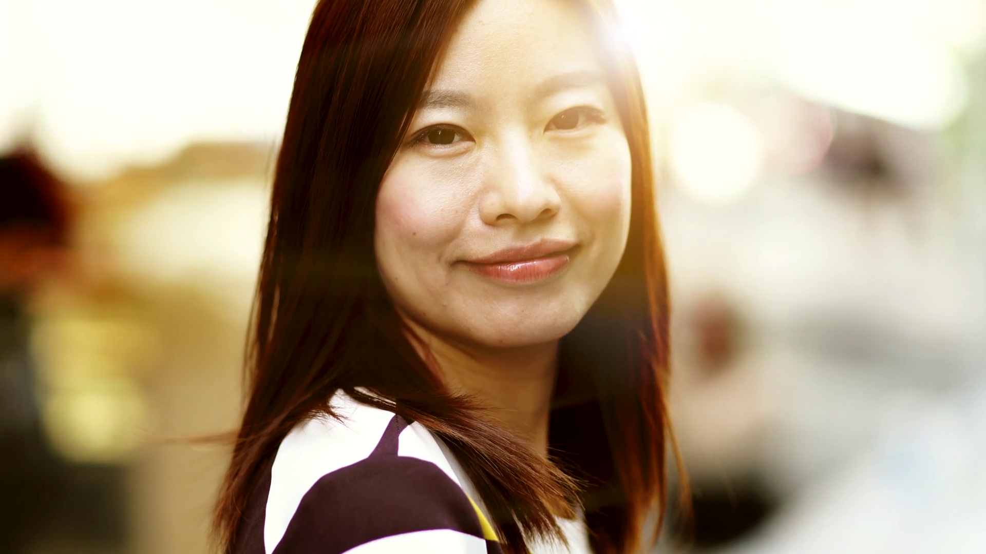 Happy Young Asian Female Person Smiling At Stock Footage SBV-348469849 ...