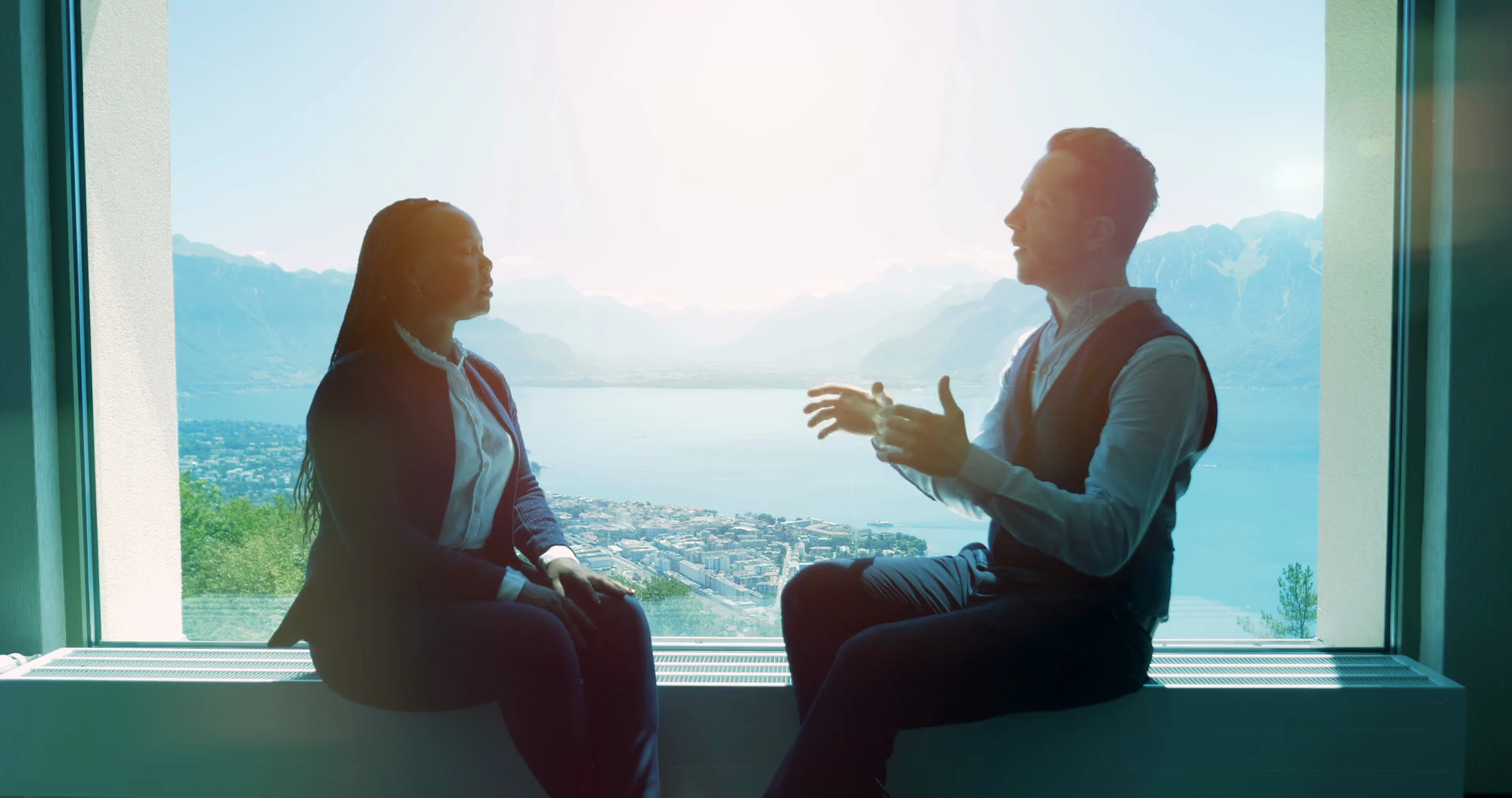Two Young Business People Talking Together Stock Footage SBV-348451232 ...