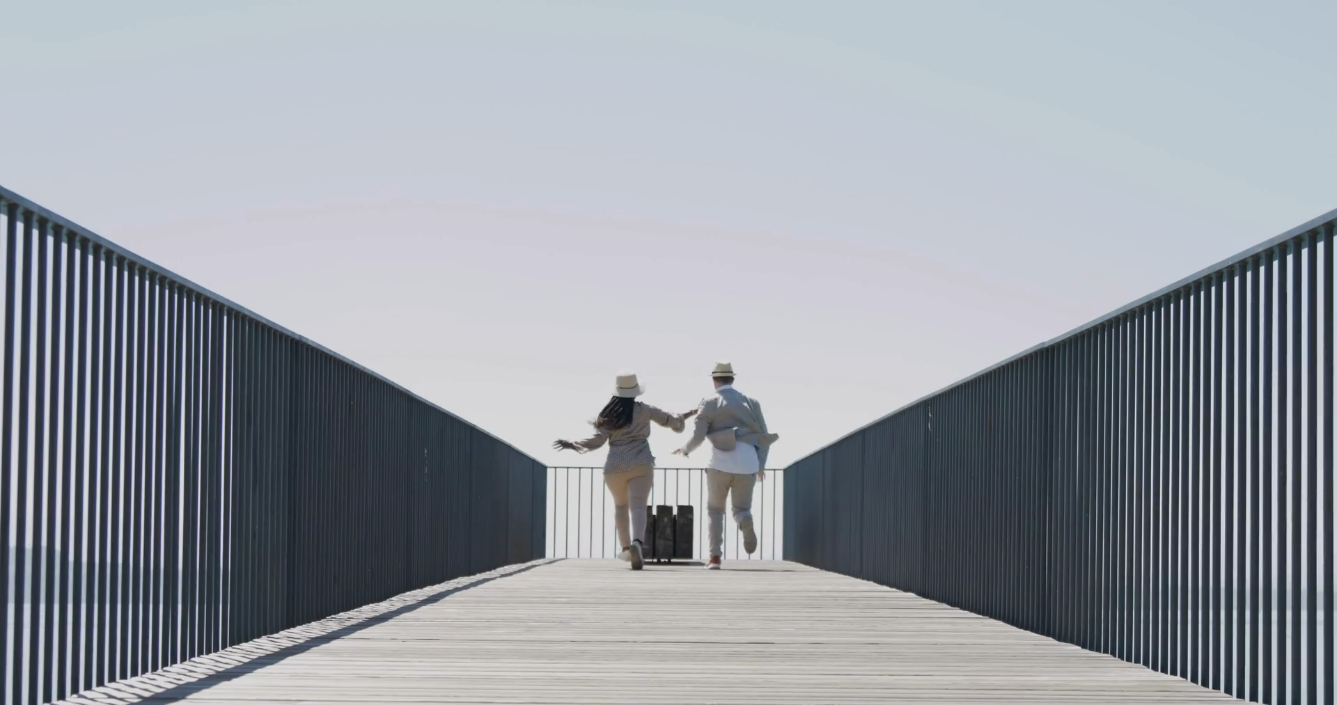 Two Young People Walking Together On Bridge Stock Footage SBV-348428313 ...