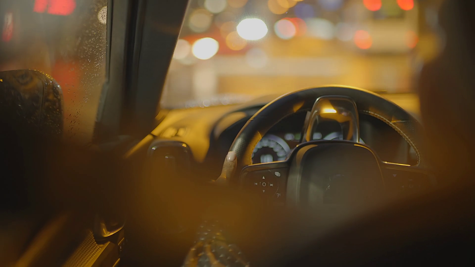 Young African Woman Driving Car On Urban Stock Footage SBV-348538360 ...