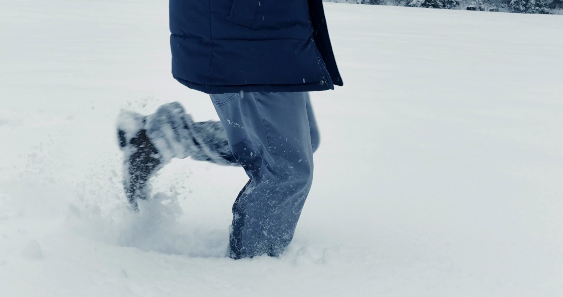 Hiker Walking In Deep Snow Outdoors In Stock Footage SBV-348538567 ...