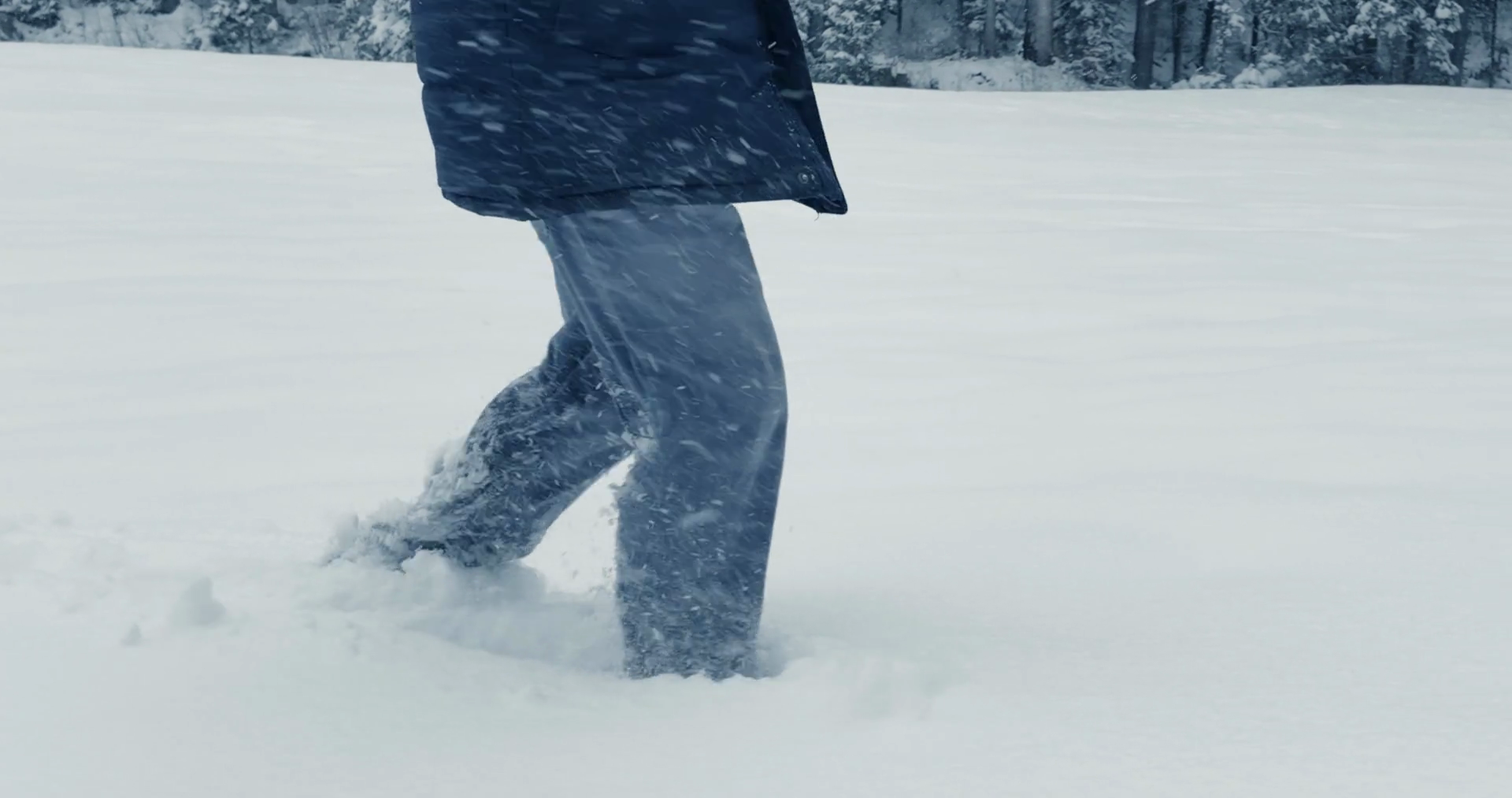 Hiker Walking In Deep Snow Outdoors In Stock Footage SBV-348485037 ...