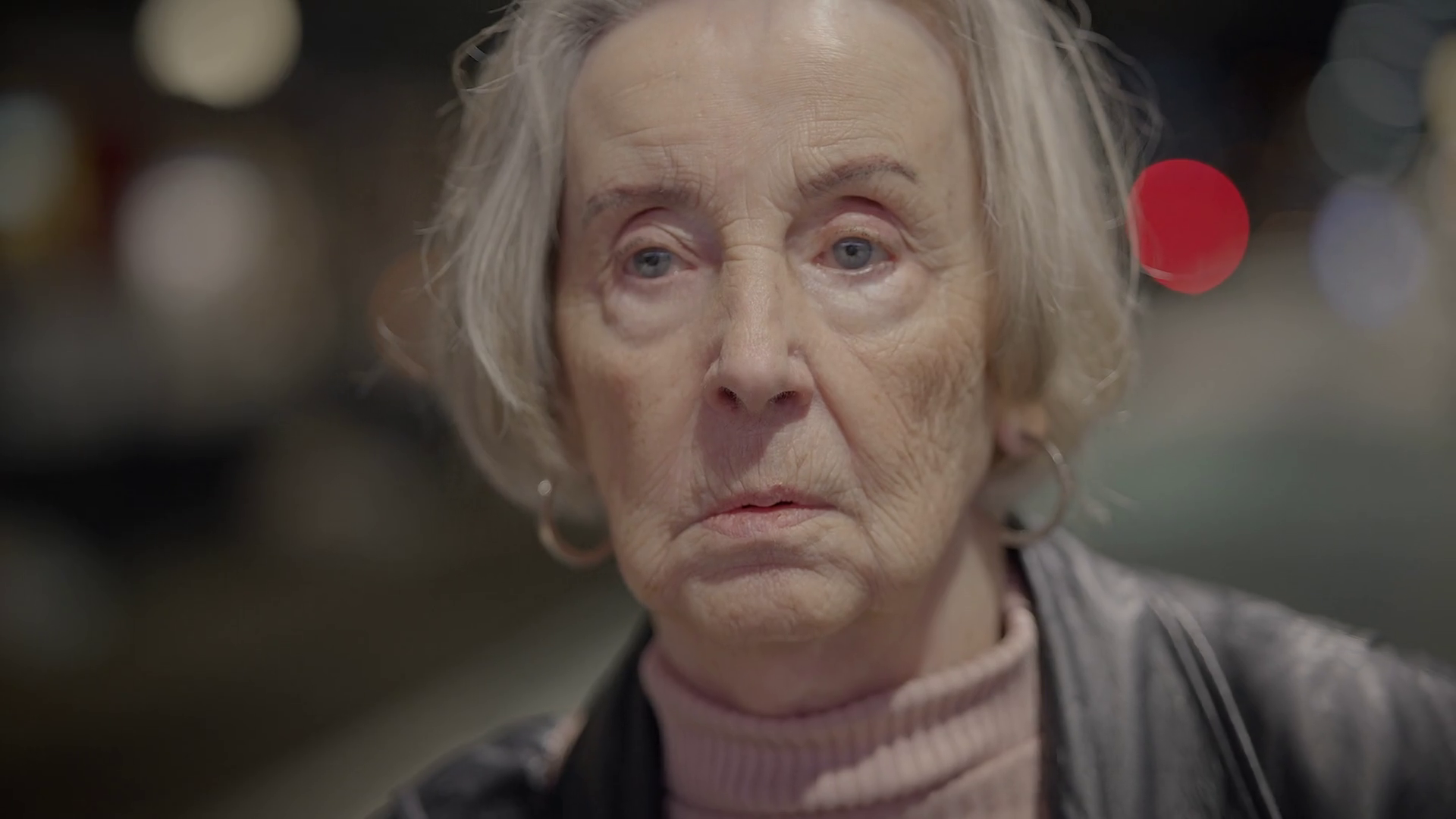 Worried Elderly Woman Waiting At Crowded Stock Footage SBV-348831560 ...