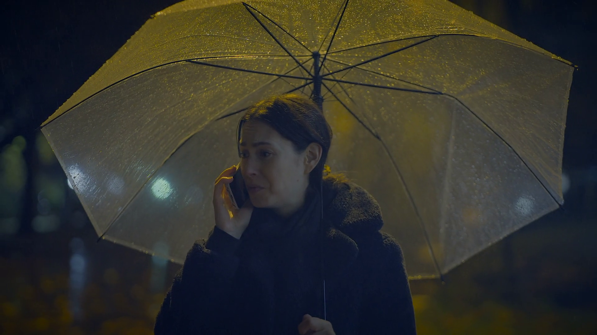 Unhappy Worried Female Person Crying Calling Stock Footage SBV ...