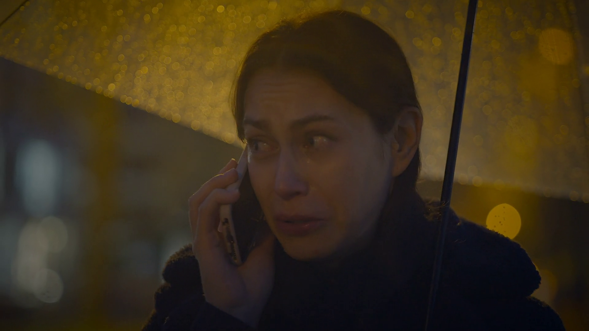 Unhappy Worried Female Person Crying Calling Stock Footage SBV ...