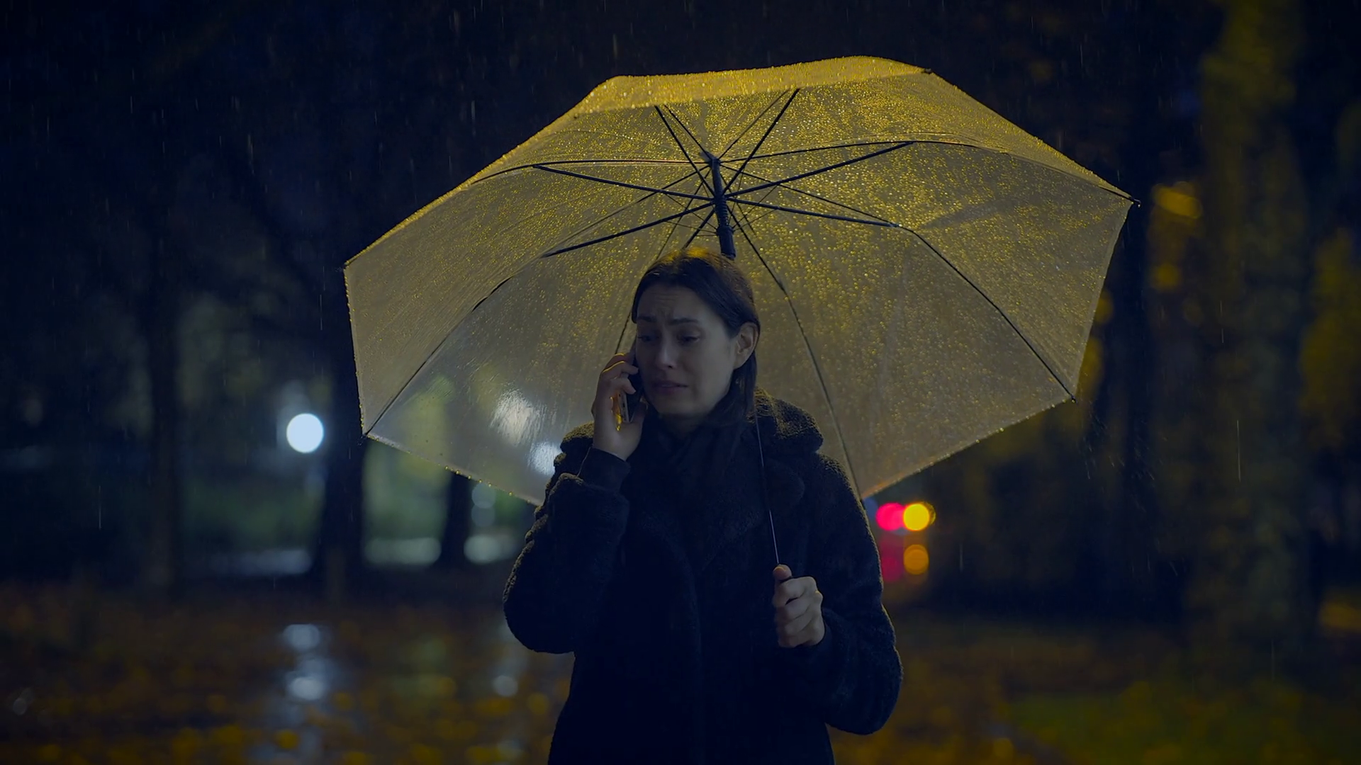 Unhappy Worried Female Person Crying Calling Stock Footage SBV ...