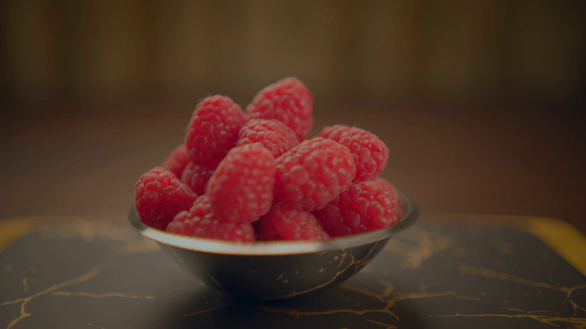Ripe Fresh Raspberries In Metal Bowl On Stock Footage SBV-348828072 ...