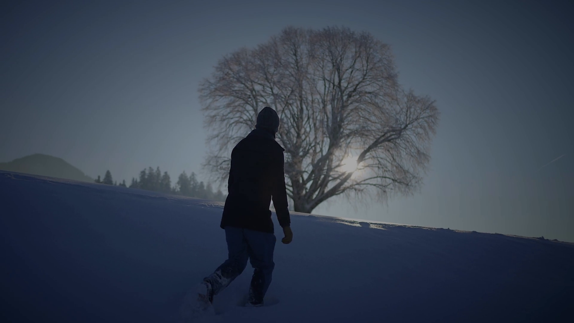 Male Person Walking In Deep Snow Looking At Stock Footage SBV-348812568 ...