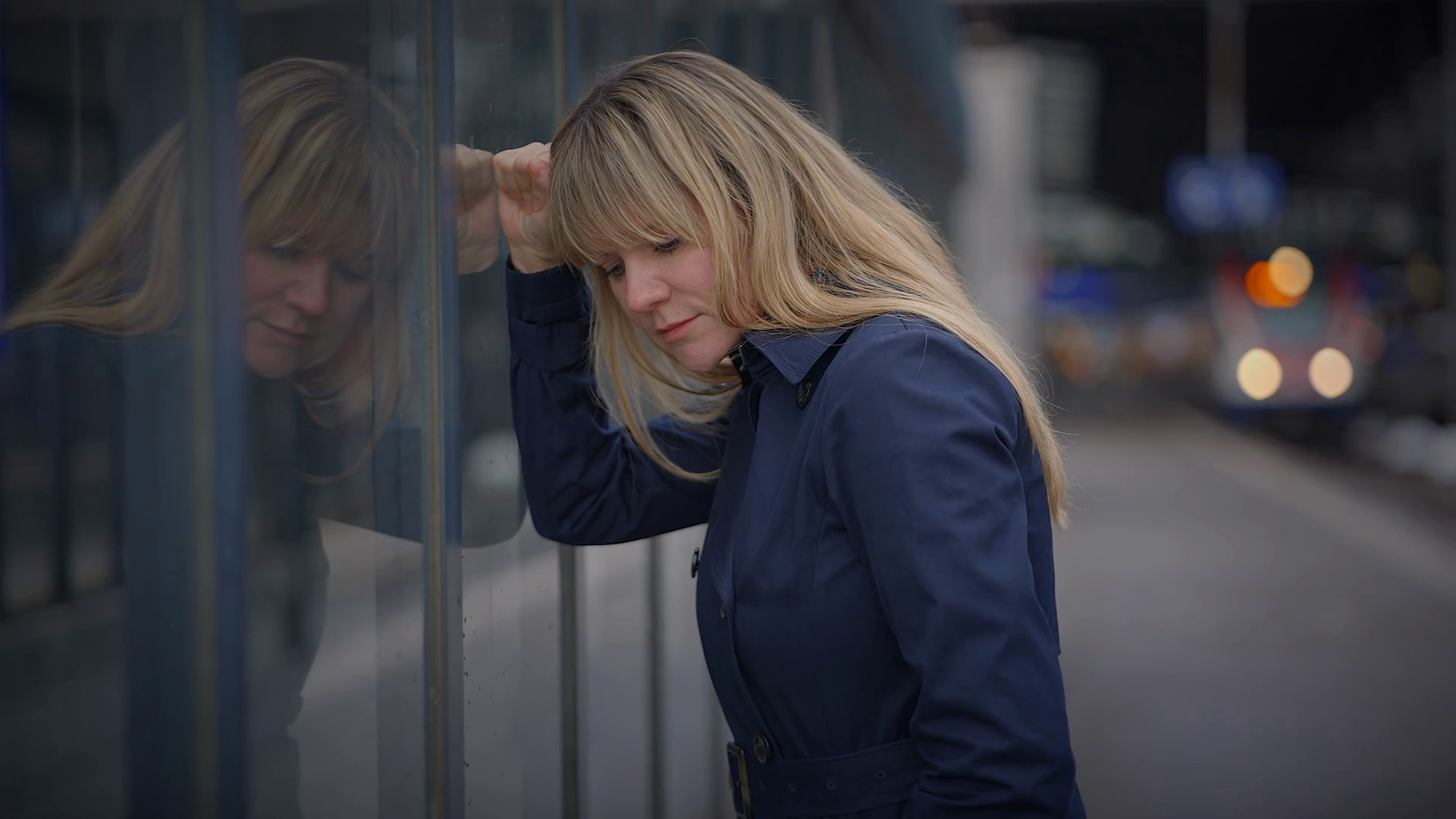 Sad Blond Woman Worried Thinking About Life Stock Footage SBV-348812534 ...