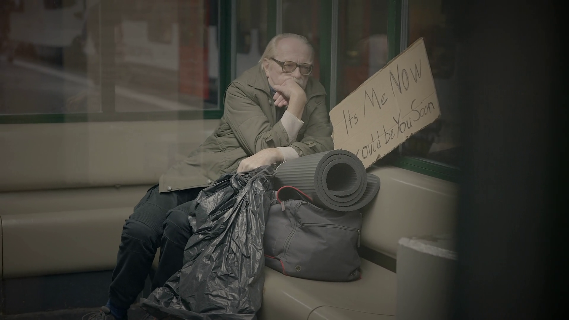 Elderly Homeless Man Suffering From Poverty Stock Footage SBV-348815105 ...