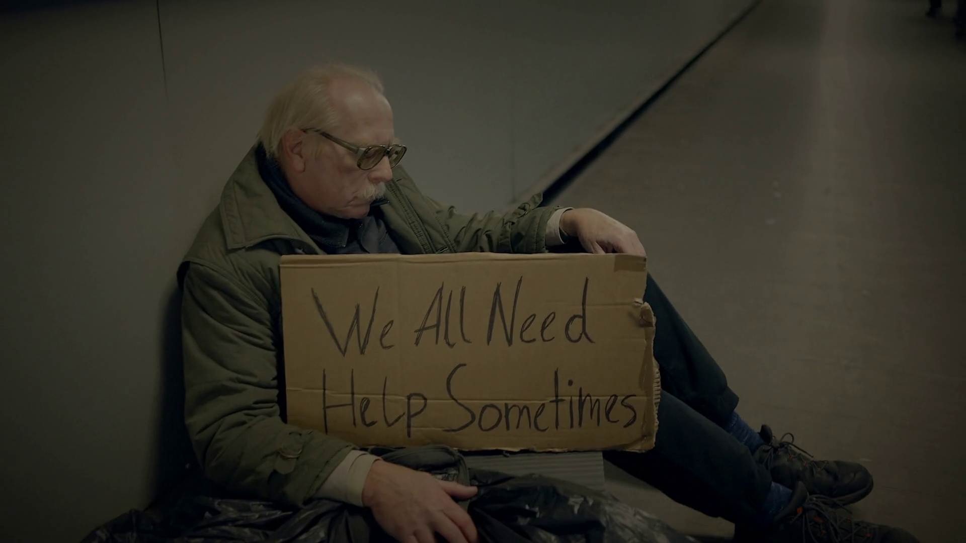 Elderly Homeless Man Suffering From Poverty Stock Footage SBV-348865606 ...