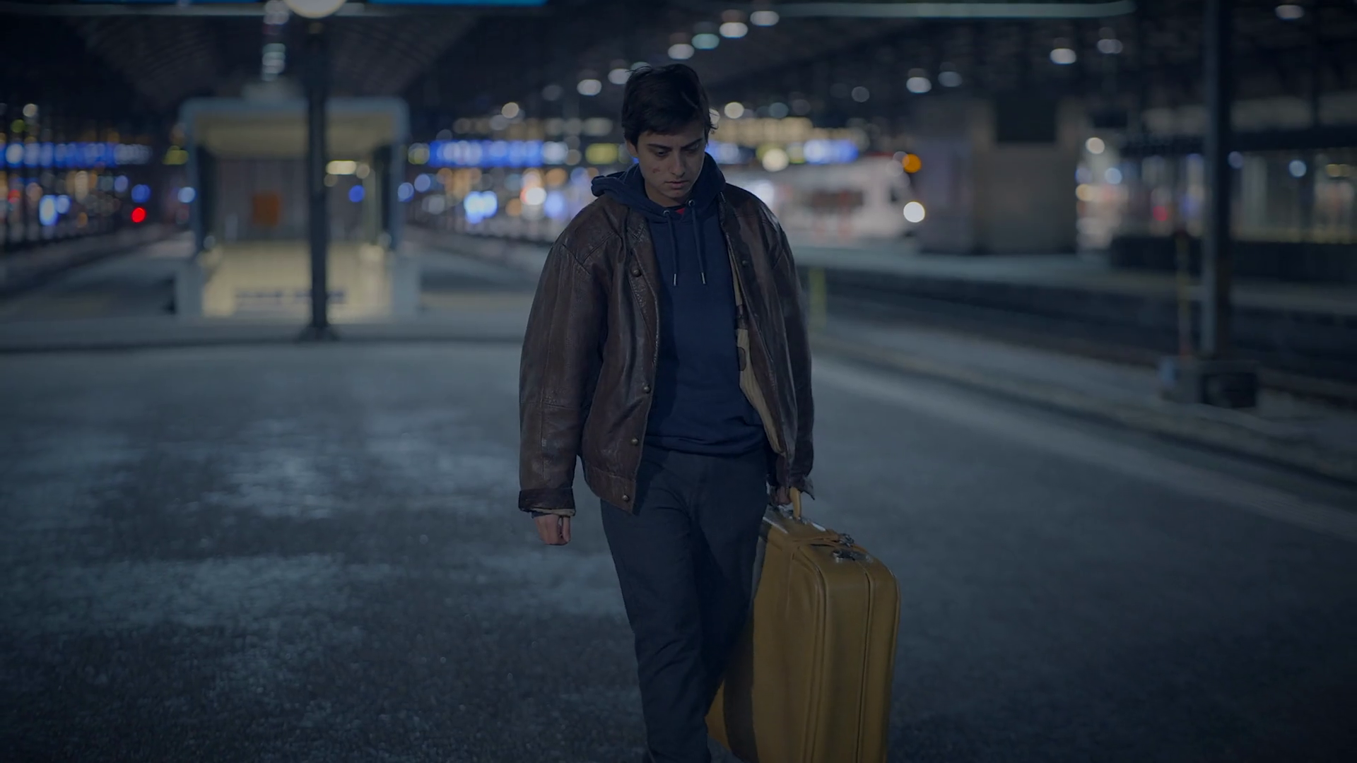 Young Lost Man With Suitcase Finding Broken Stock Footage SBV-348832067 ...