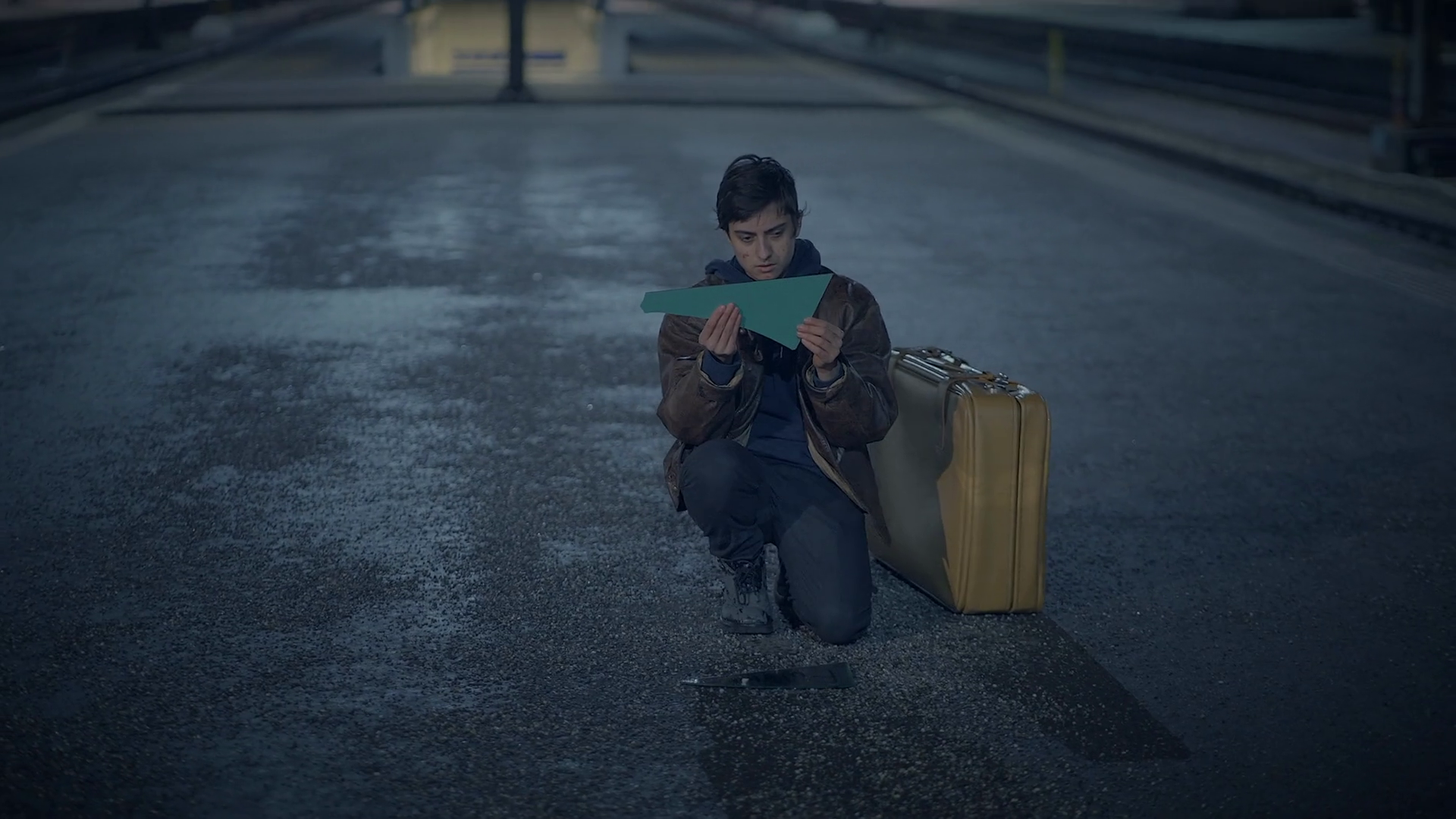 Young Lost Man With Suitcase Finding Broken Stock Footage SBV-348852864 ...