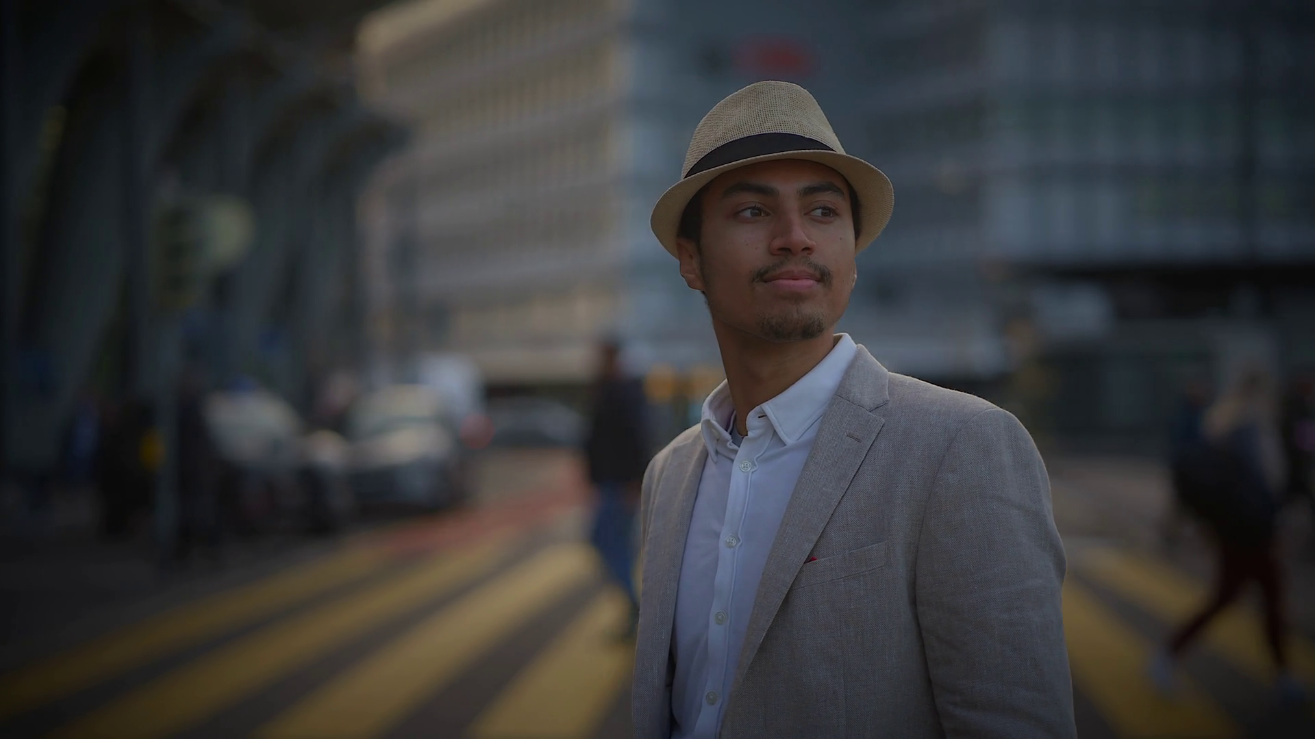 Urban Lifestyle Portrait Of Happy Man In Hat Stock Footage SBV ...