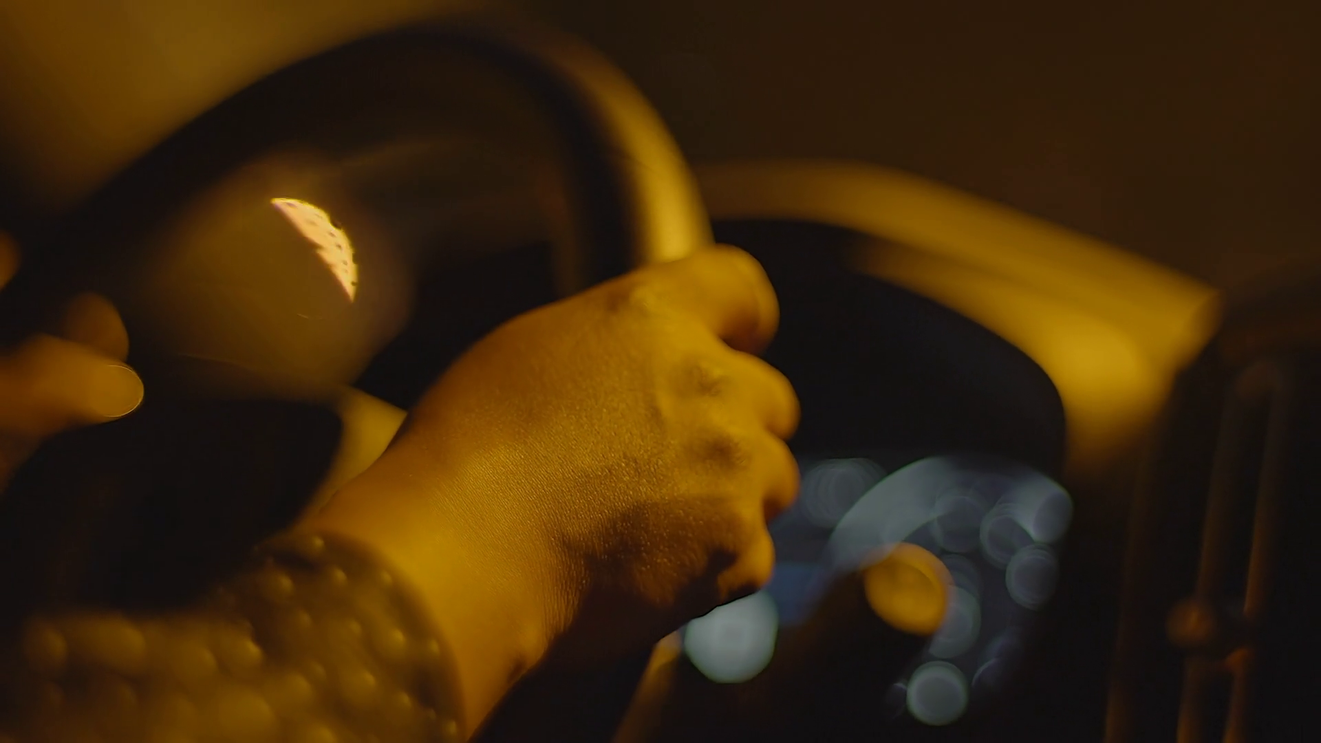 Female Driver Driving Car In City At Night Stock Footage SBV-348420135 ...