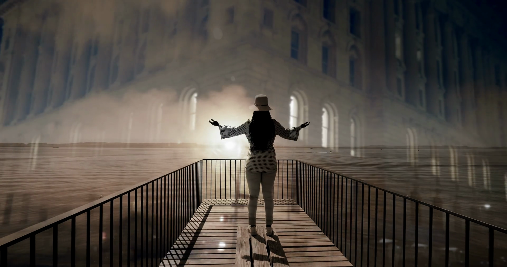 Cinematic Scene Of Woman Standing On Urban Stock Footage SBV-348420387 ...