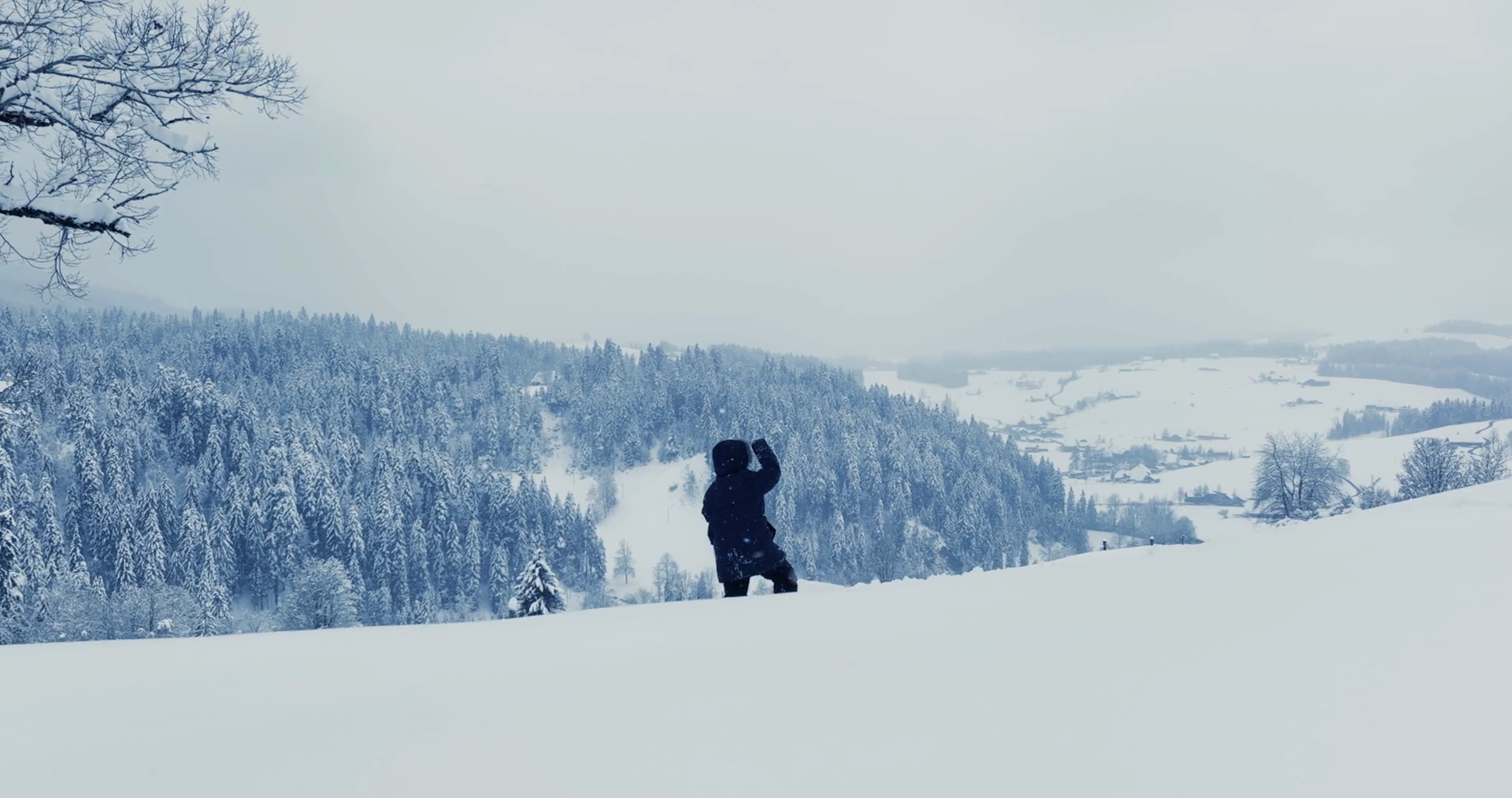 One Person Struggles In Deep Snow Walking In Stock Footage SBV ...