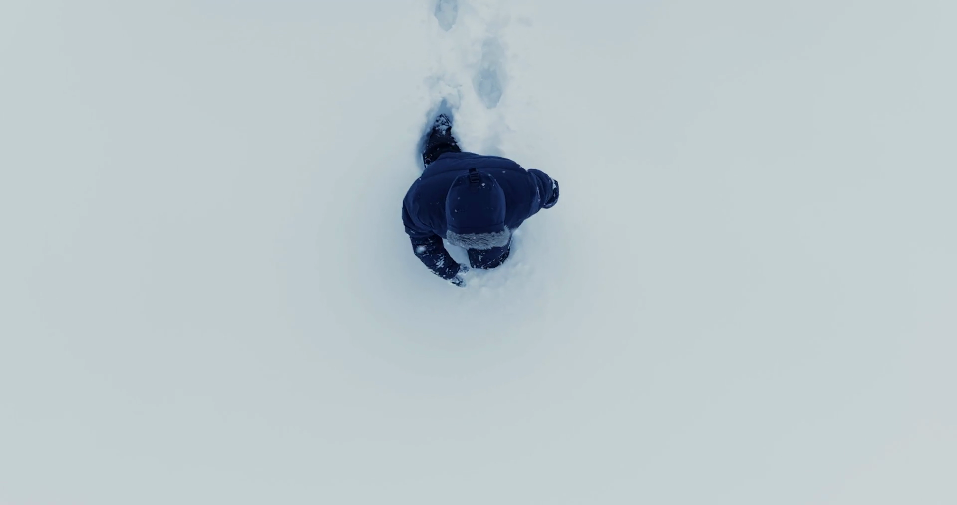 One Person Struggles In Deep Snow Walking In Stock Footage SBV ...