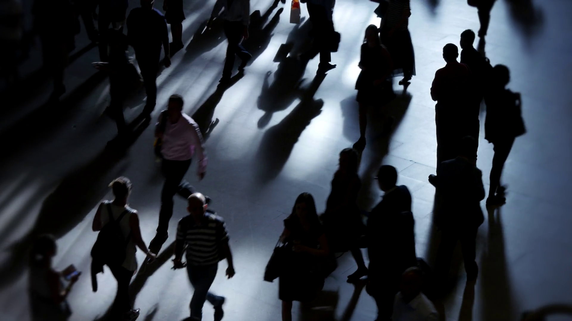 Pedestrians Commuting in Busy Business City District at Rush Hour ...