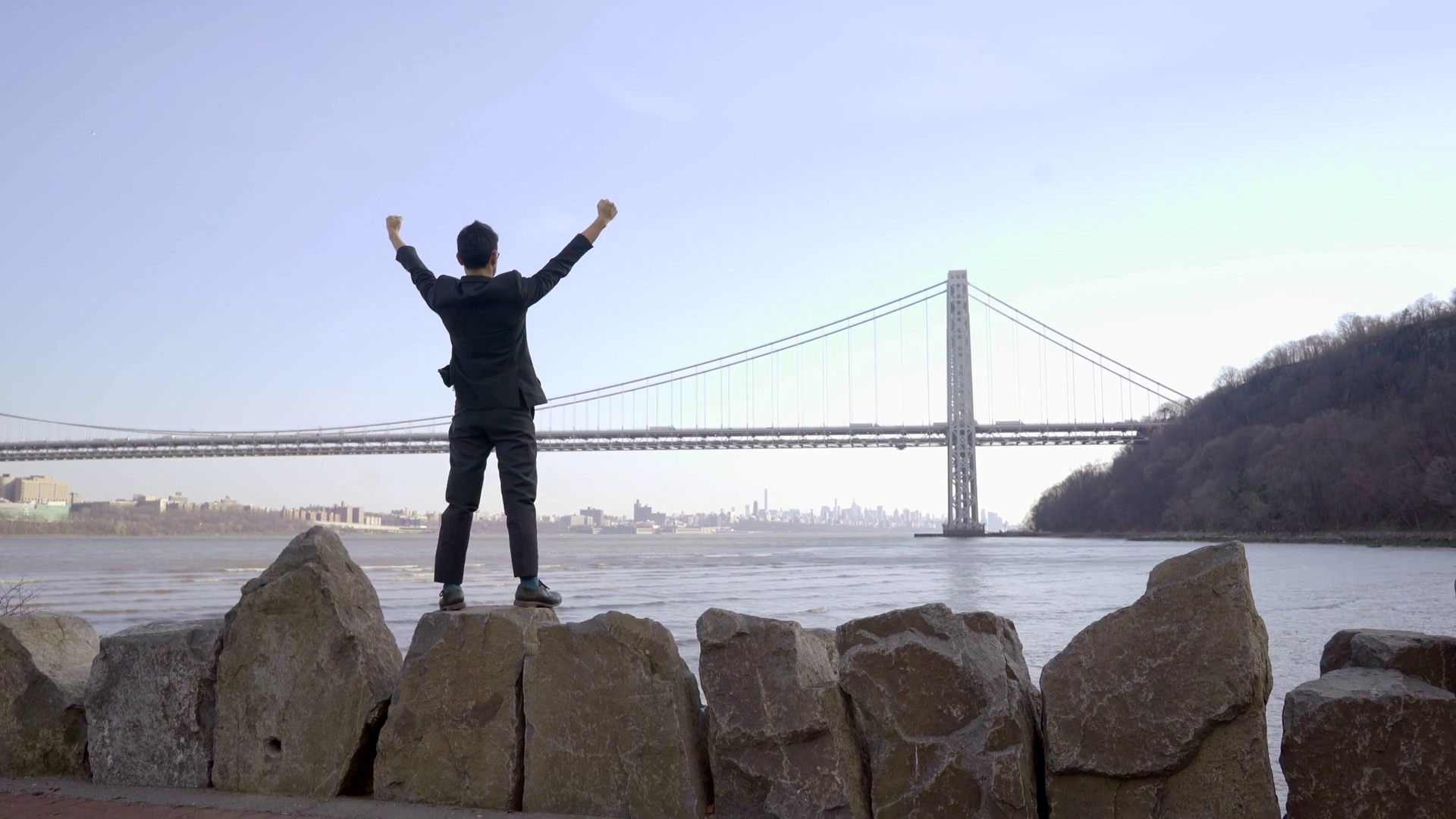 Man Overcoming Obstacles Succeed In Business Stock Footage SBV ...