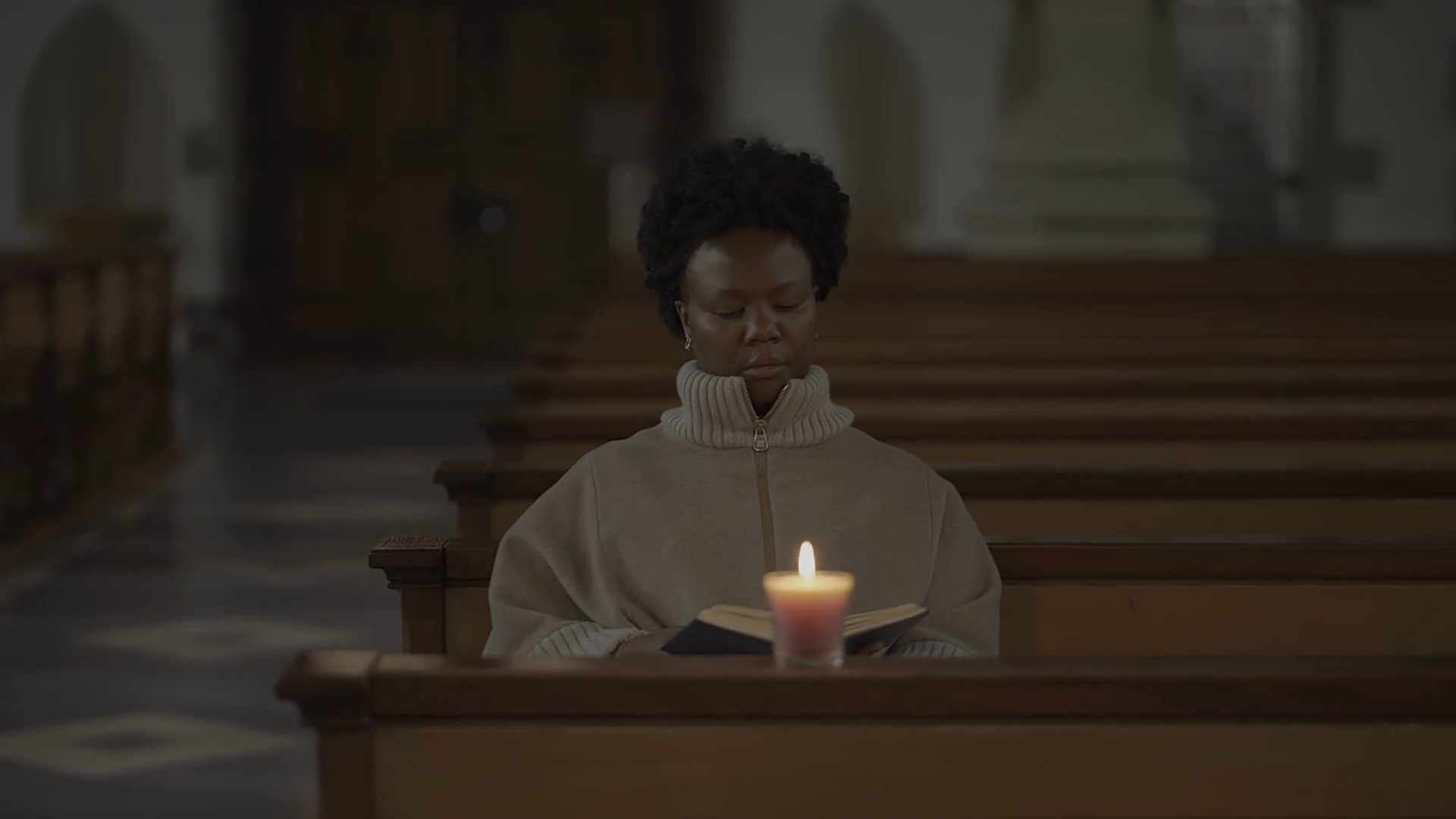 Devoted Woman Praying In Church Stock Footage SBV-347699659 - Storyblocks