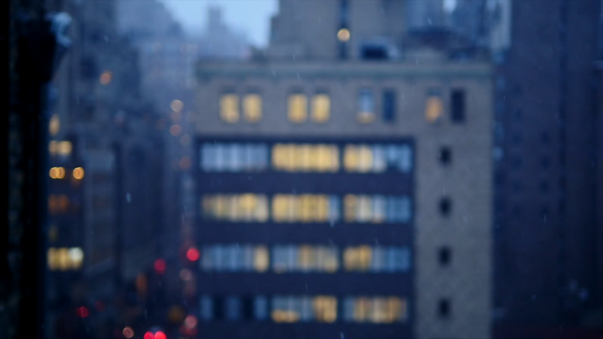 Window View Of Snow Falling In New York City Stock Footage SBV ...