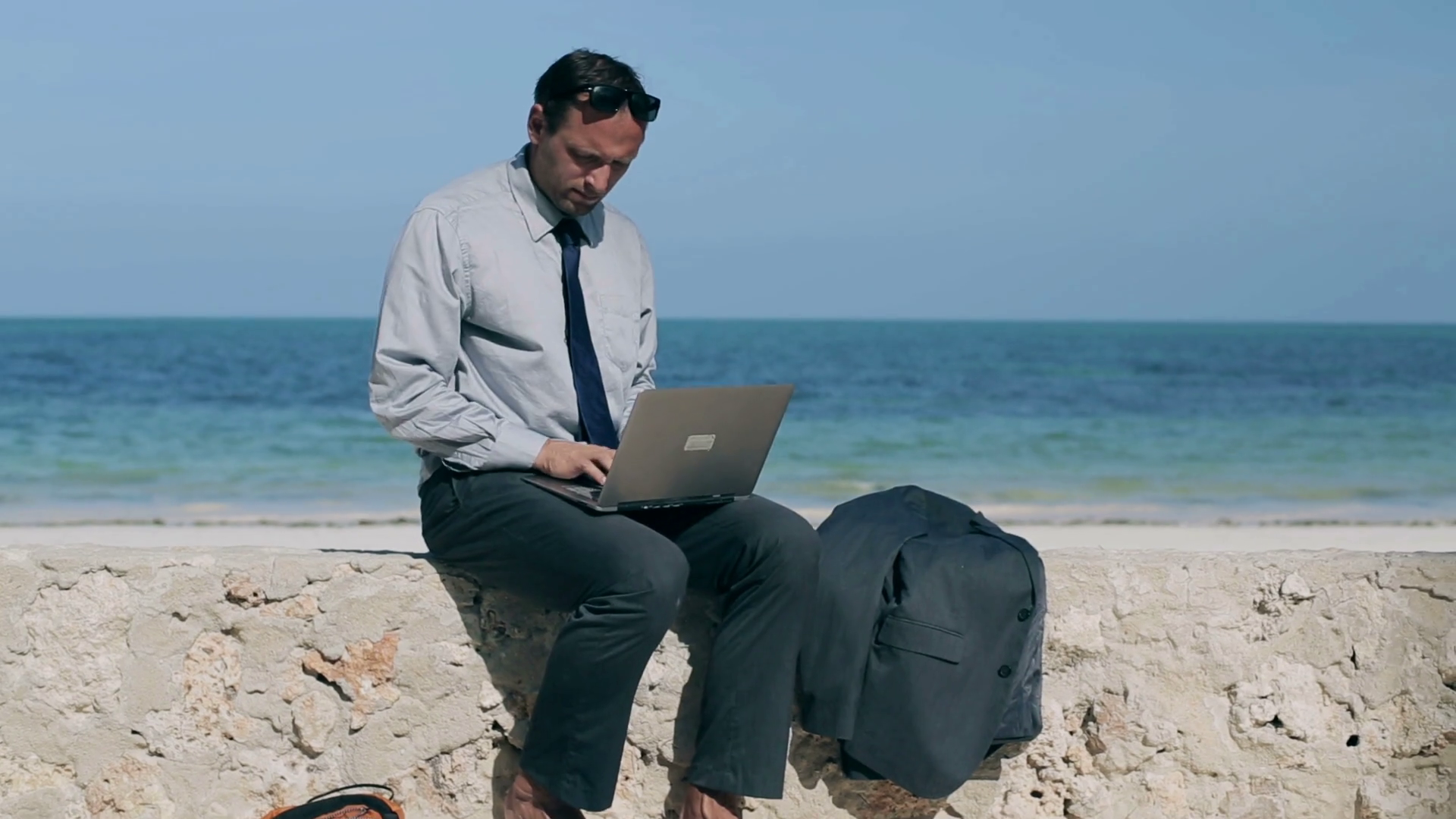 Angry Businessman Throwing Away Laptop Stock Footage SBV-301263195 ...
