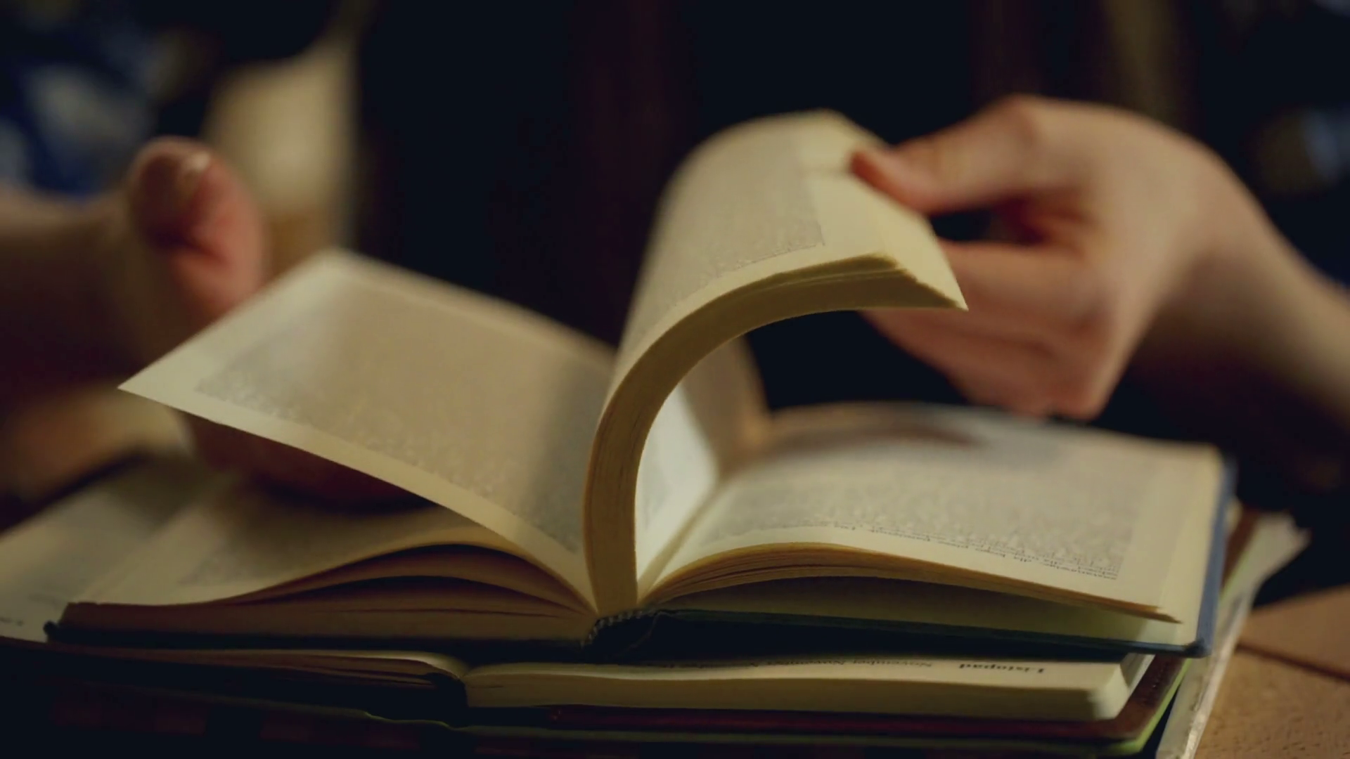 Girl Looking In Book Turning Pages Stock Footage SBV-306005828 ...