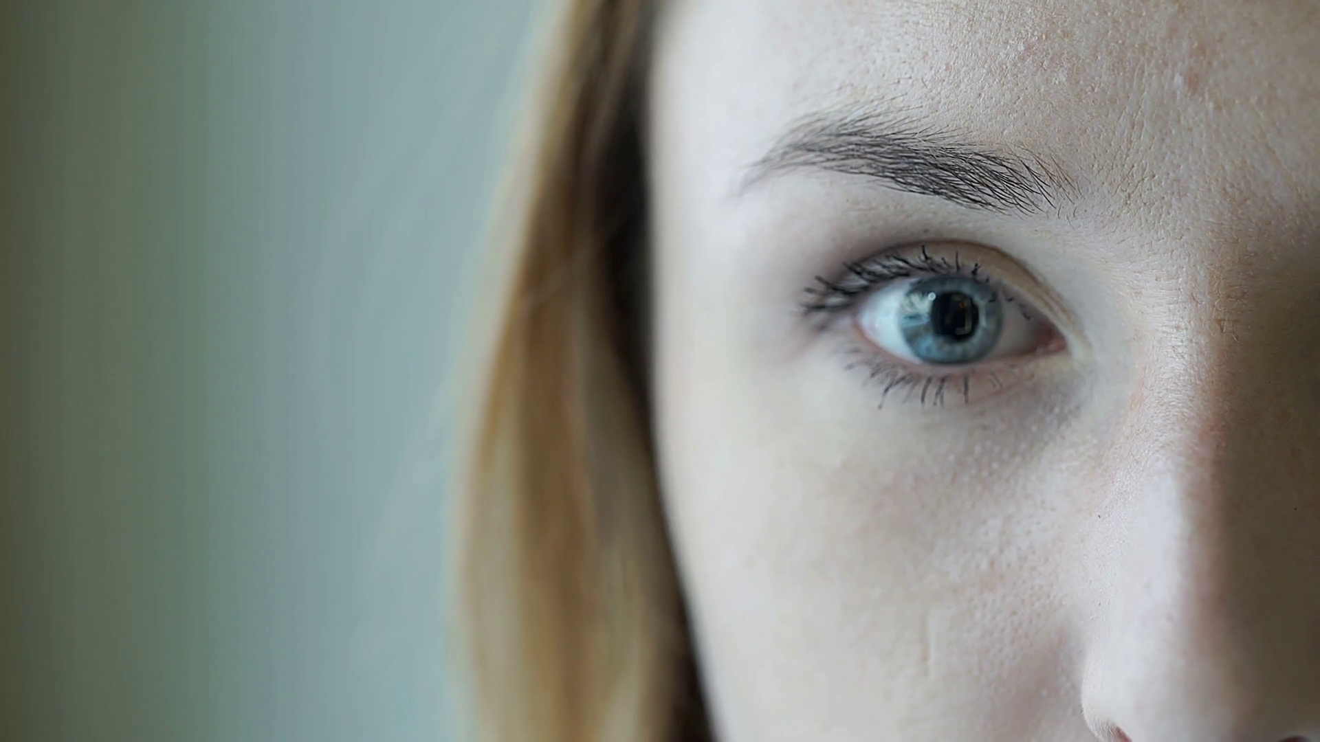 Beautiful Blue Eye Gazing At Camera Stock Footage SBV-314733709 ...