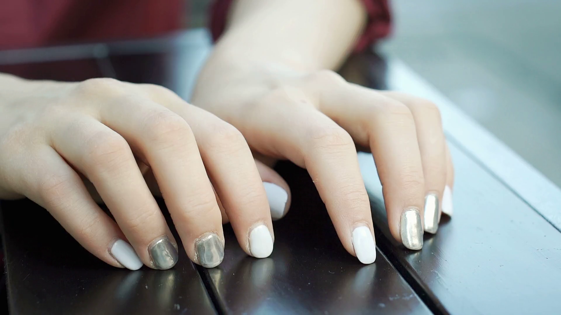 View Of Female's Fingers Tapping On Wooden Stock Footage SBV-316686093 ...