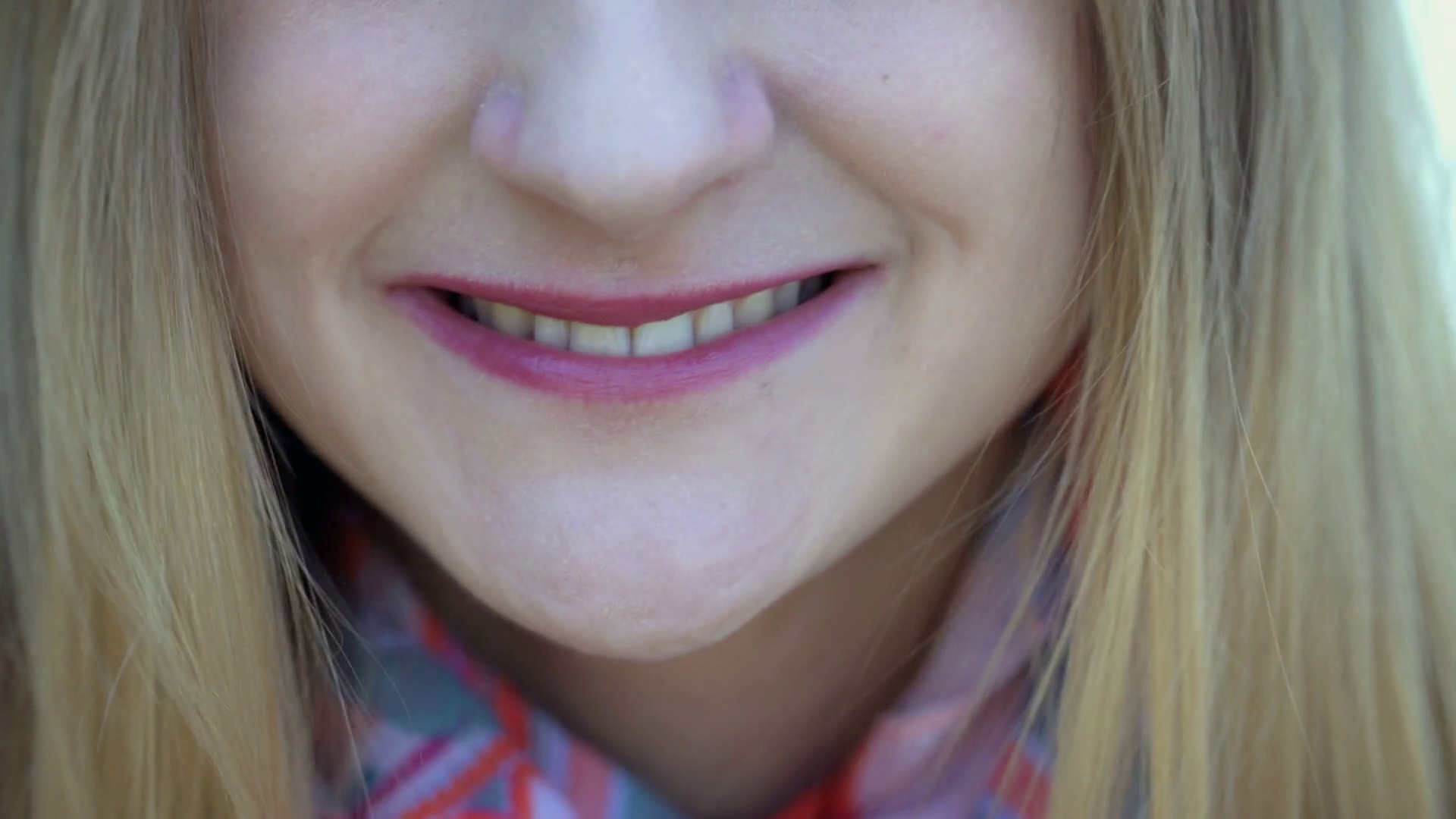 View Of Half Female Face Showing Teeth Stock Footage SBV-309306282 ...