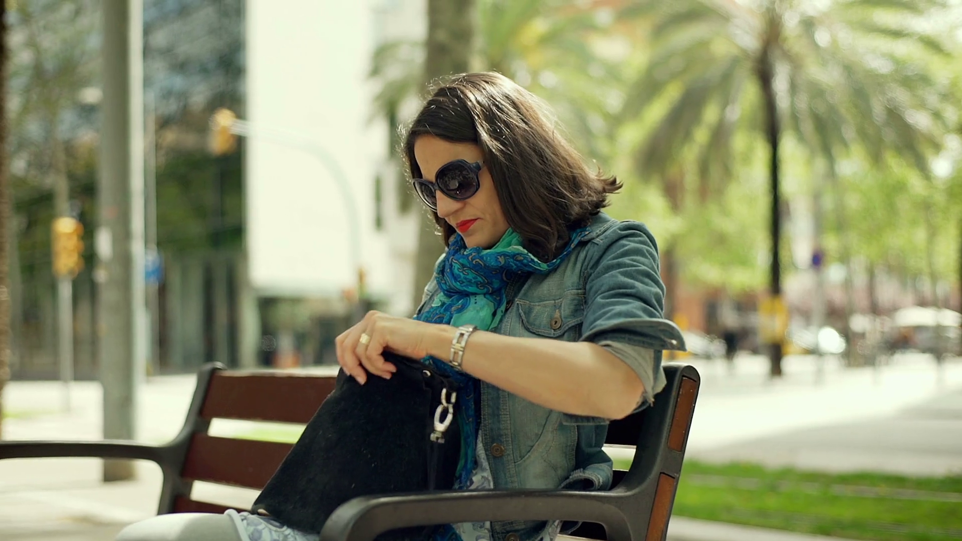 Woman Finds Lost Purse In Bag Checking Stock Footage SBV-307146462 ...