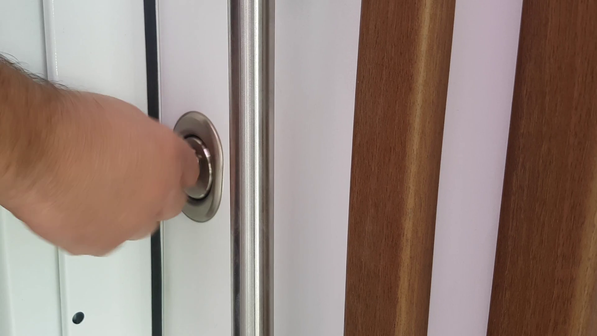 Man's Hand Unlocking Steel Door With Key Stock Footage SBV-338160970 ...