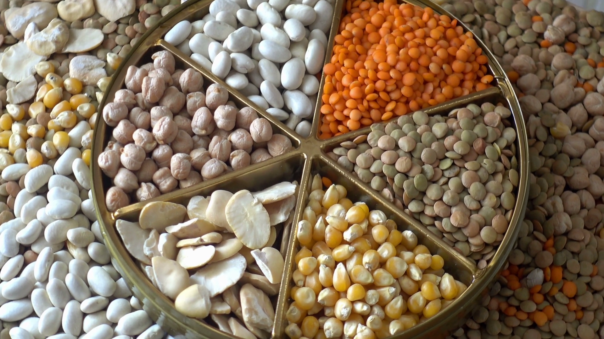 Variety of legumes rotating Stock Video Footage - Storyblocks