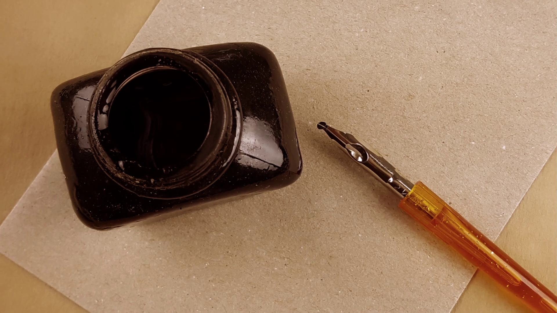 Vintage ink pen on the old paper Stock Video Footage - Storyblocks