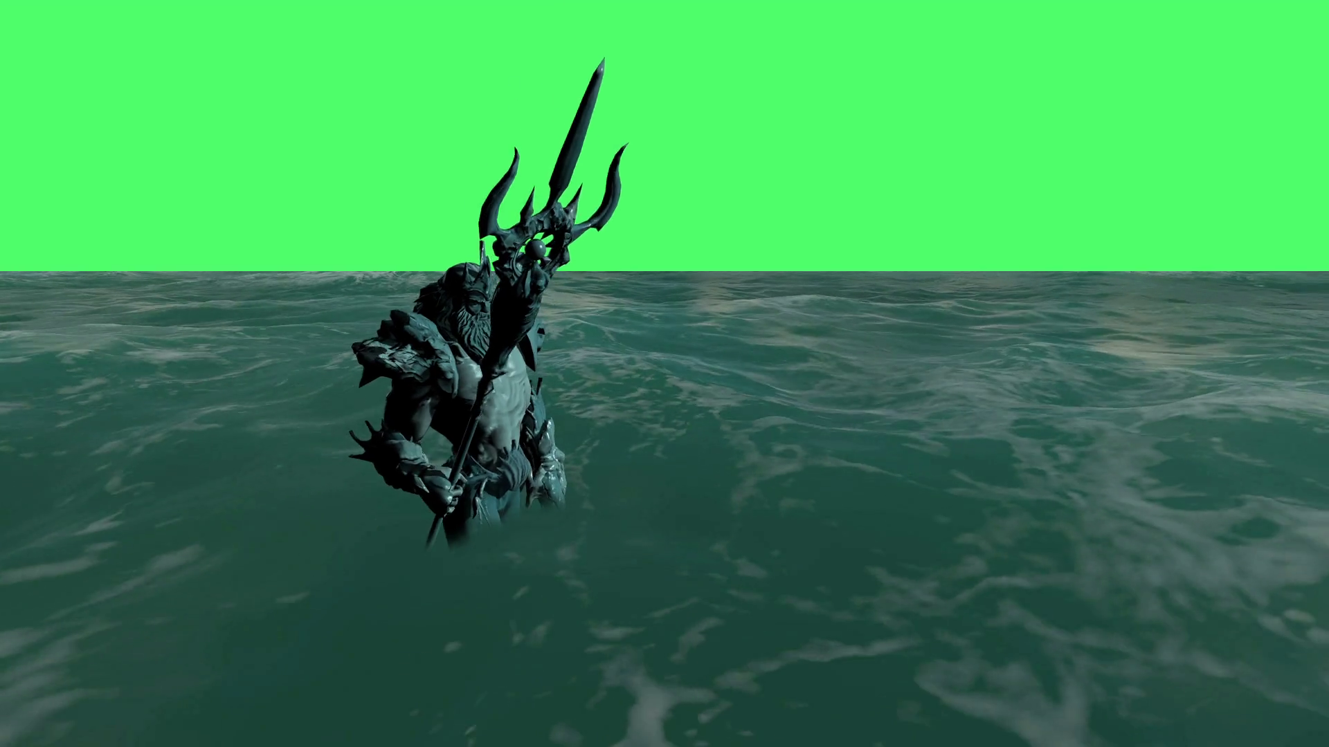 3d Animation Of Neptune (poseidon) On Green Stock Motion Graphics SBV ...