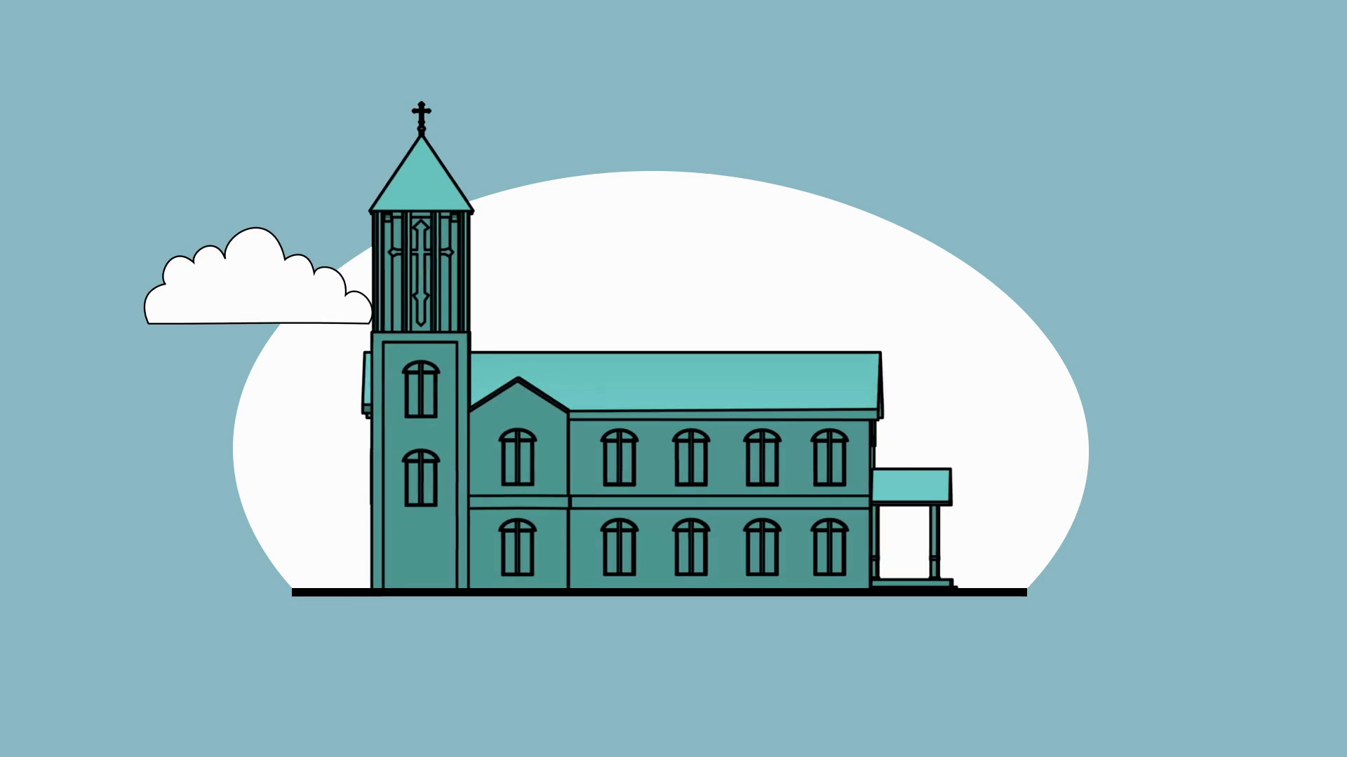 3d Animation - Render Of Church In Flat Stock Motion Graphics SBV ...