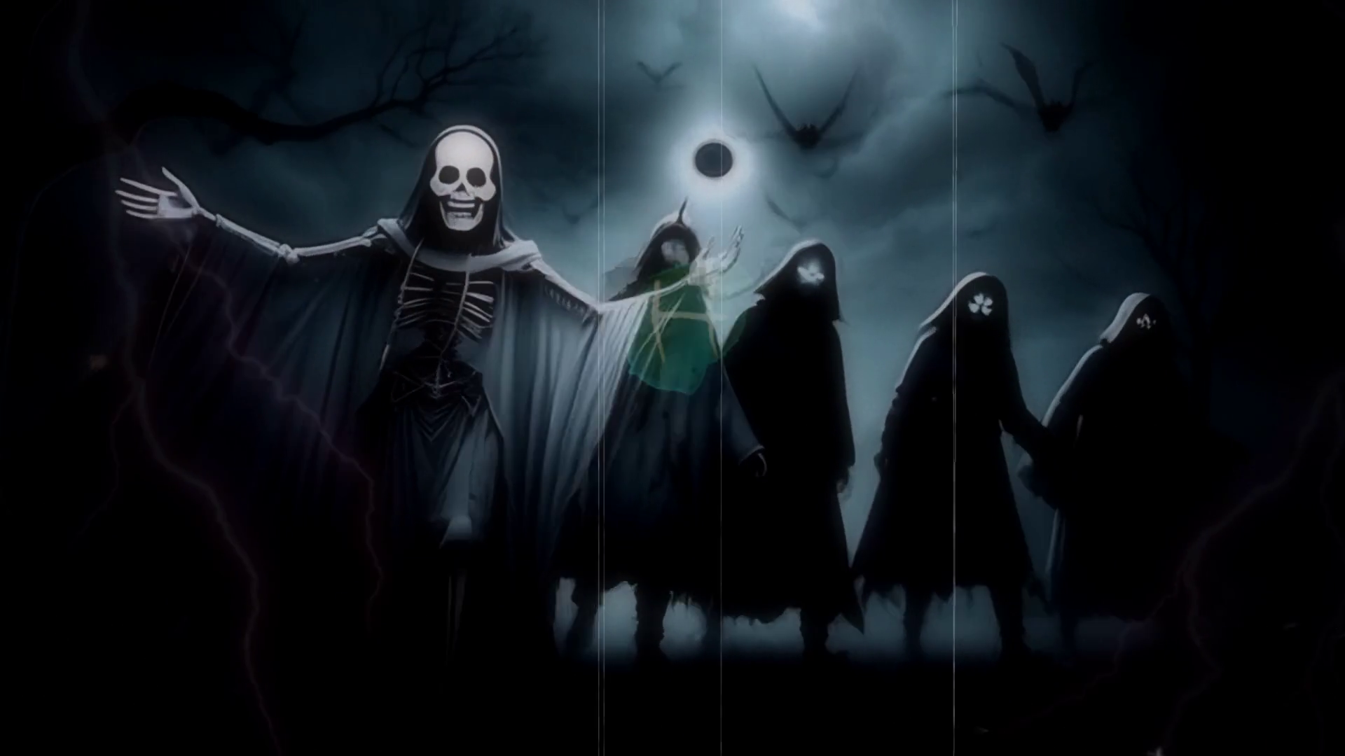 Spooky Skeletons Dark Figures Halloween Stock Motion Graphics SBV ...