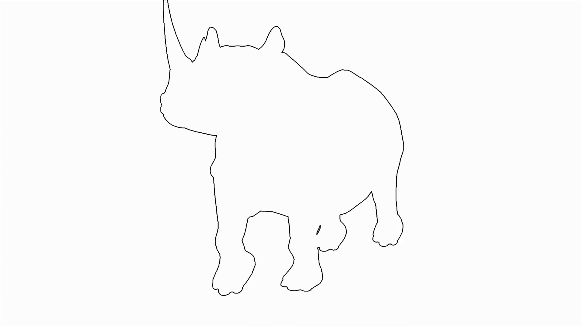 4k Line Animation - Rhino Walks On White Stock Motion Graphics SBV ...