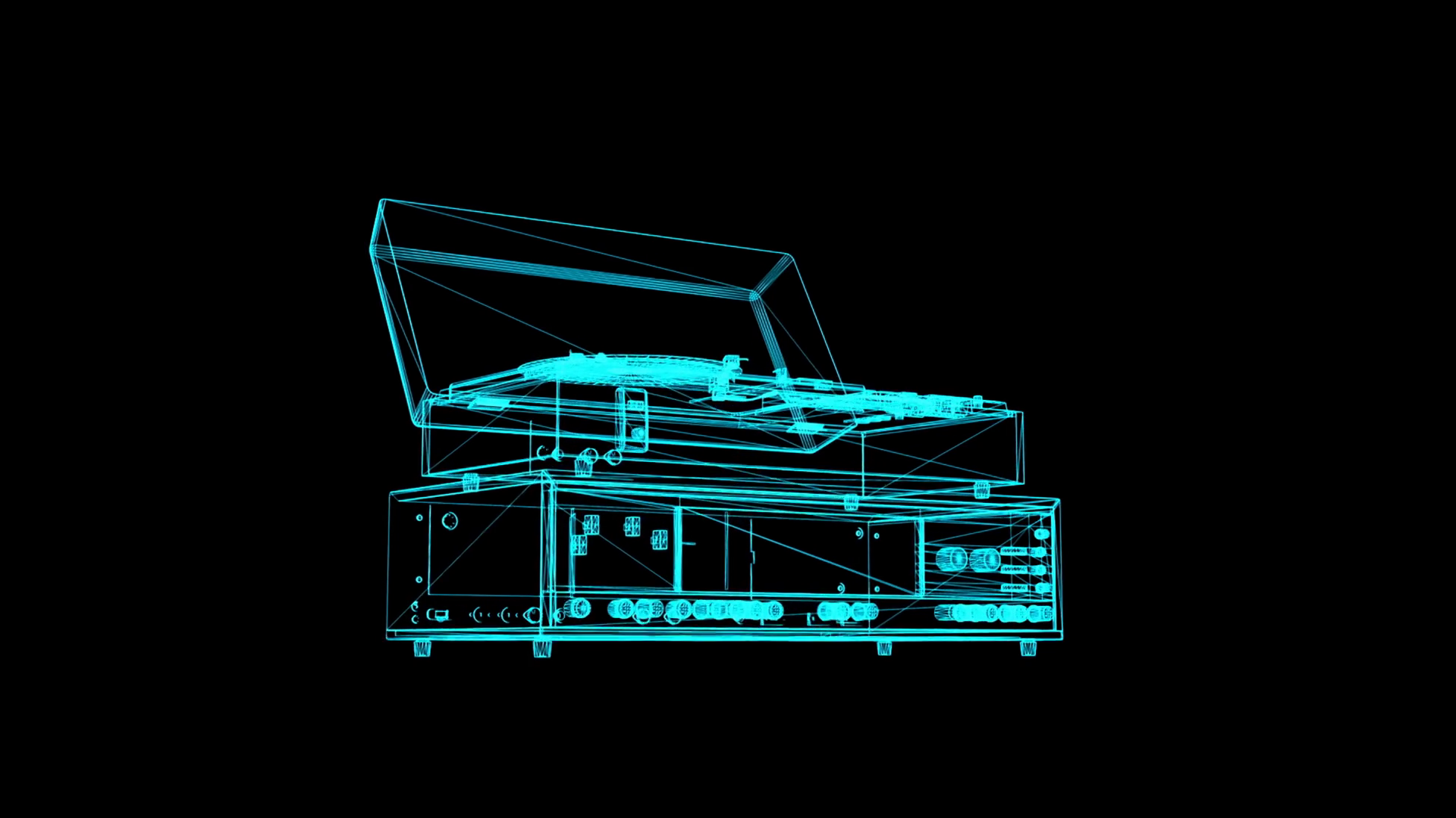 4k Wire Frame Animation Of Old Radio On Stock Motion Graphics SBV ...