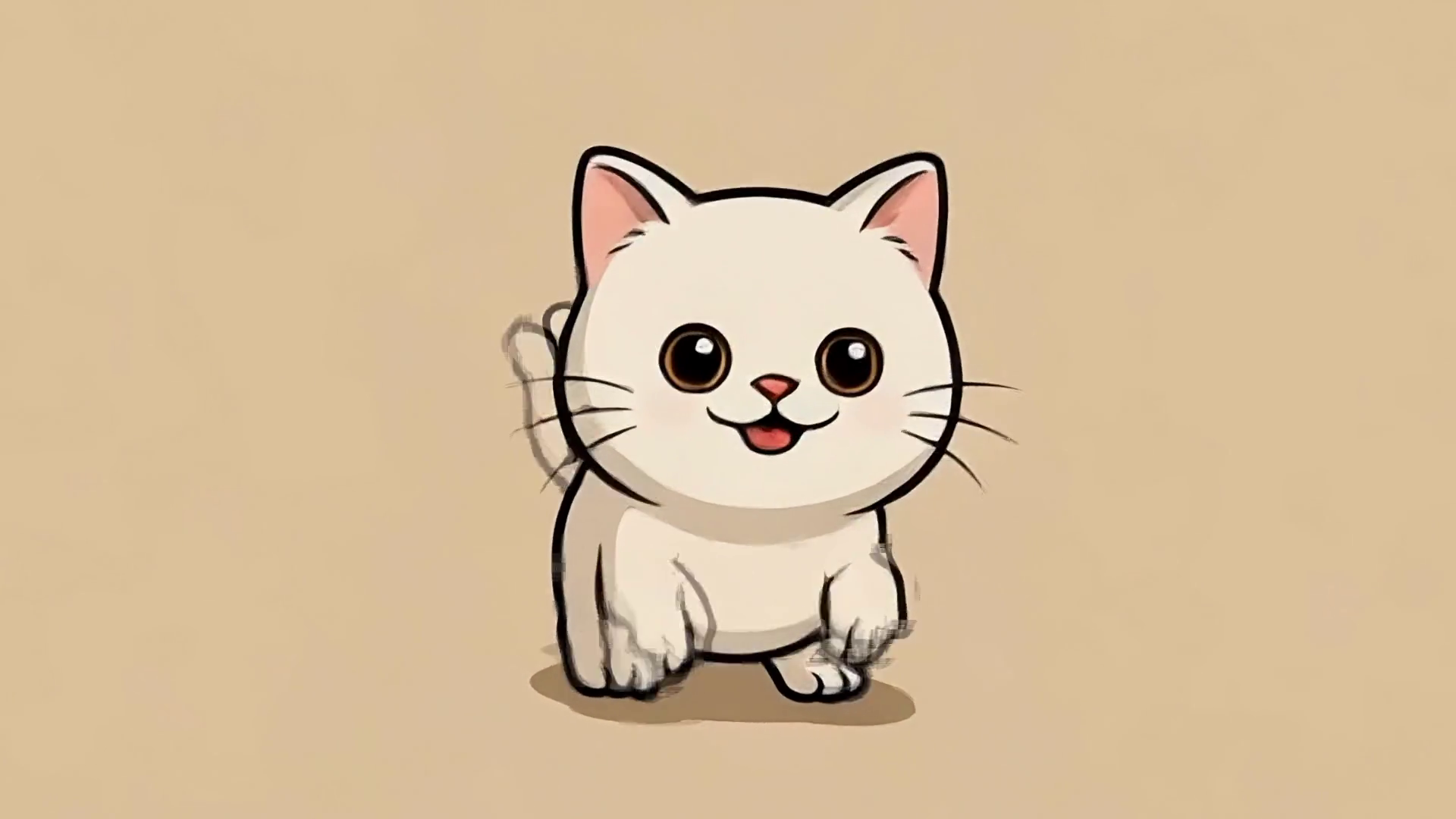 Cute Animated Cartoon Cat Walking Waving Stock Motion Graphics SBV ...