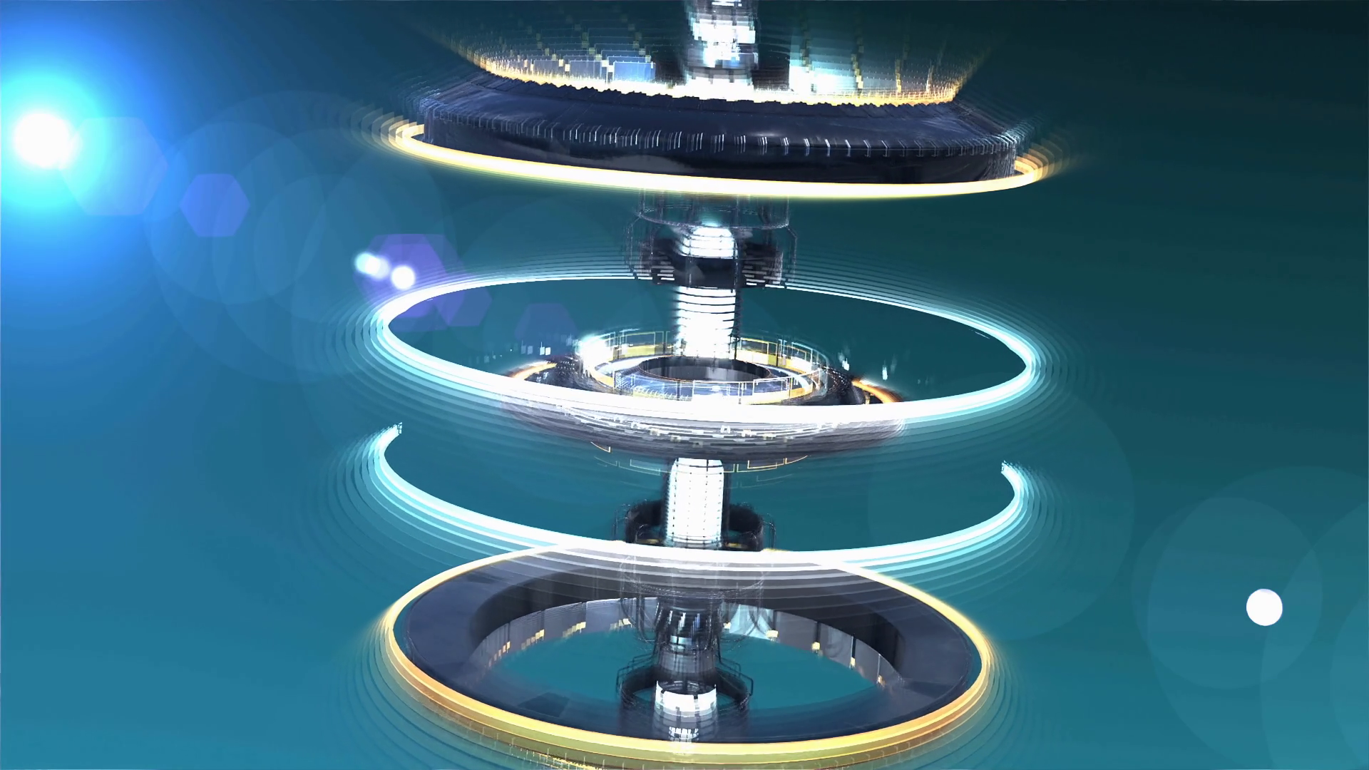 Rotating Futuristic Space Station On Teal Stock Motion Graphics SBV ...