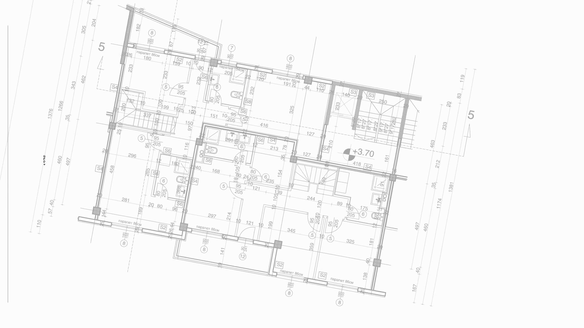 abstract architecture background: blueprint house plan Motion ...