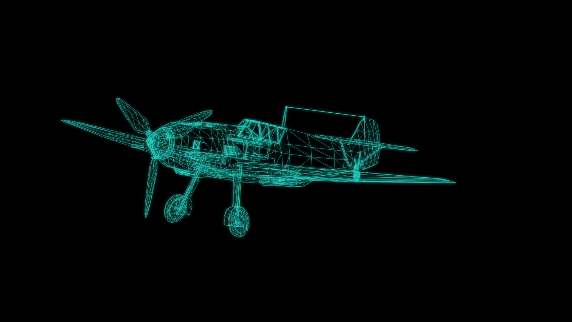 Airplane Wire Model Isolated On Black - 3d Stock Motion Graphics SBV ...